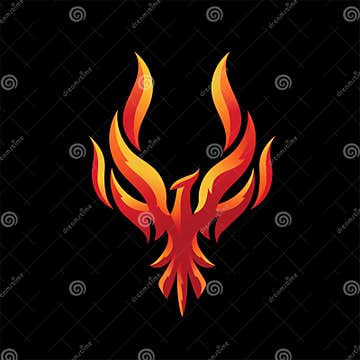 Elegant Stylized Phoenix Bird Vector Stock Vector - Illustration of ...