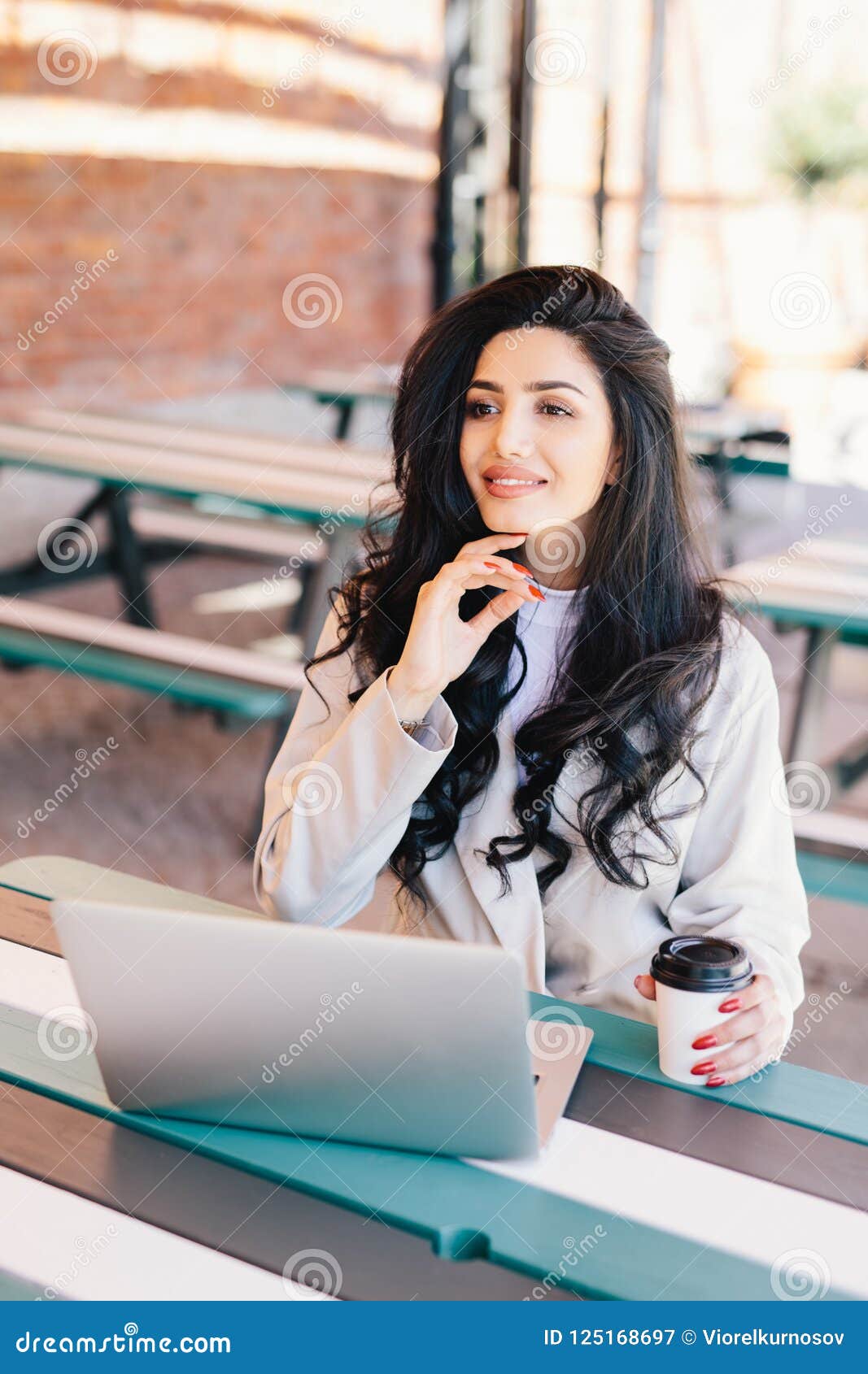 Elegant Successful Woman Freelancer Dressed Formally Using Generic ...