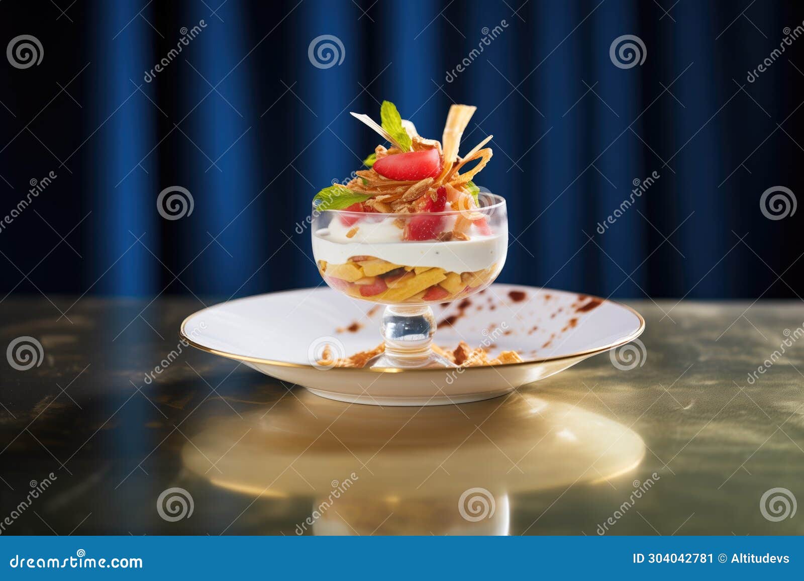 Elegant Sundae with a Gold Leaf Garnish for Luxury Theme Stock Image ...
