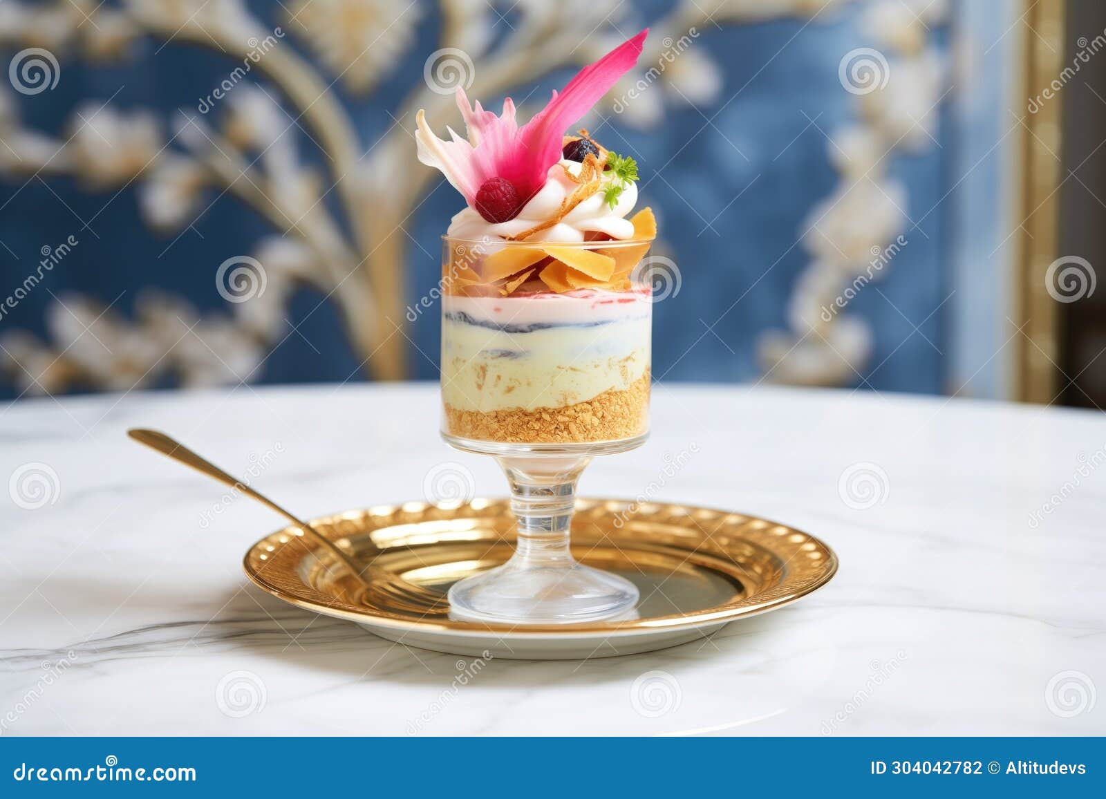 Elegant Sundae with a Gold Leaf Garnish for Luxury Theme Stock Photo ...