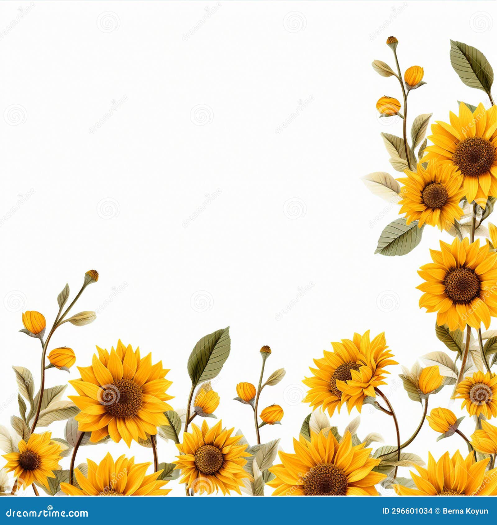 Elegant Sunflower Frame Framed Serenity Stock Illustration ...