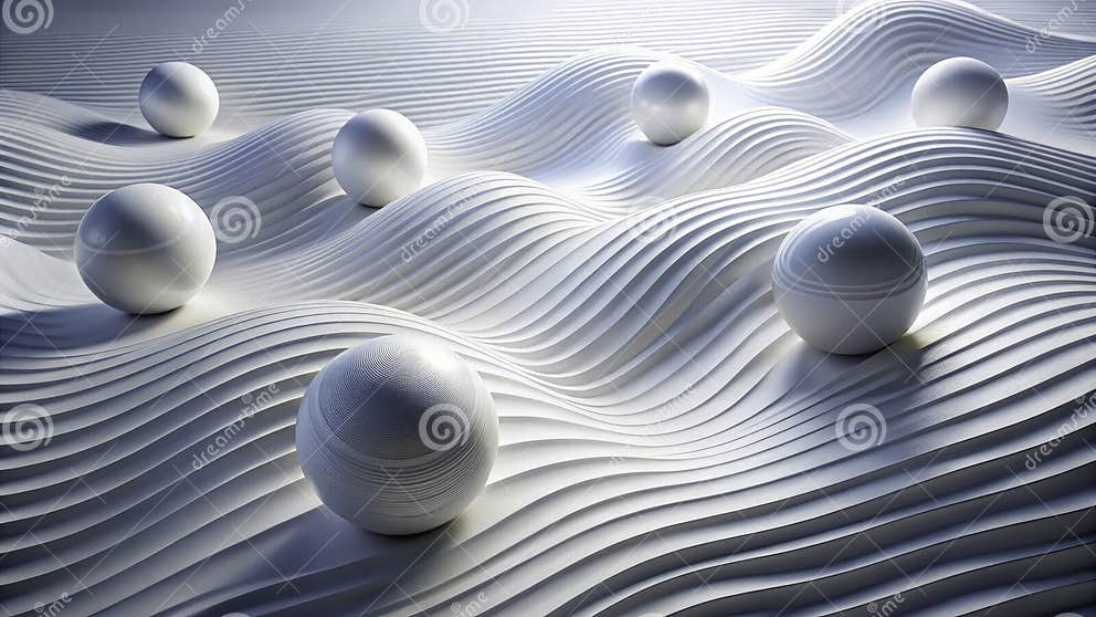 Elegant Surreal Minimalist 3D Composition Rolling Spheres on an ...