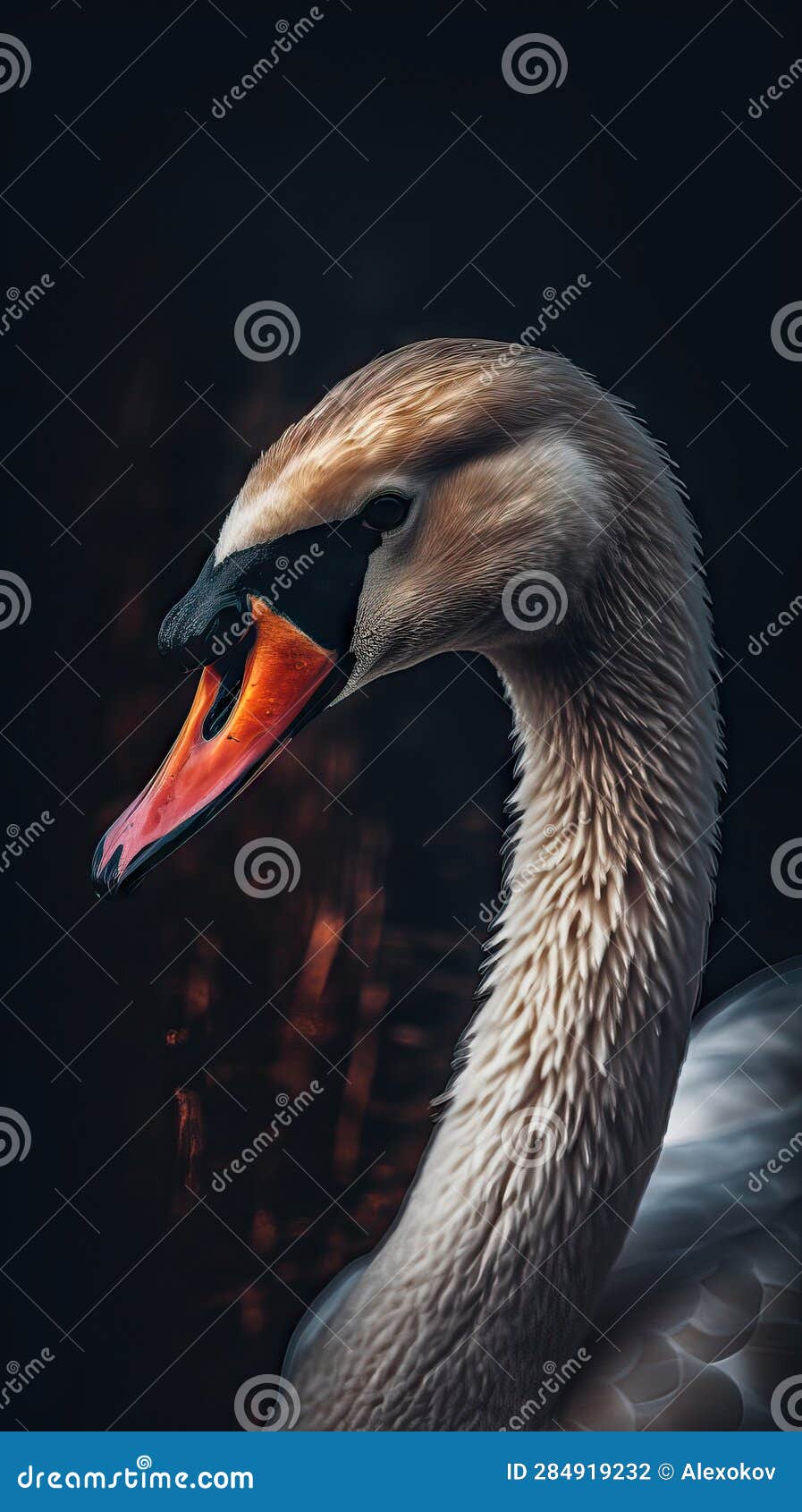 Elegant Swan Collage on Dark Background AI Generated Stock Illustration ...