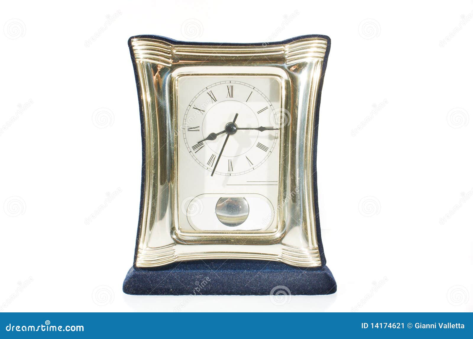 Elegant Table Clock Over White Background Stock Image - Image of face ...