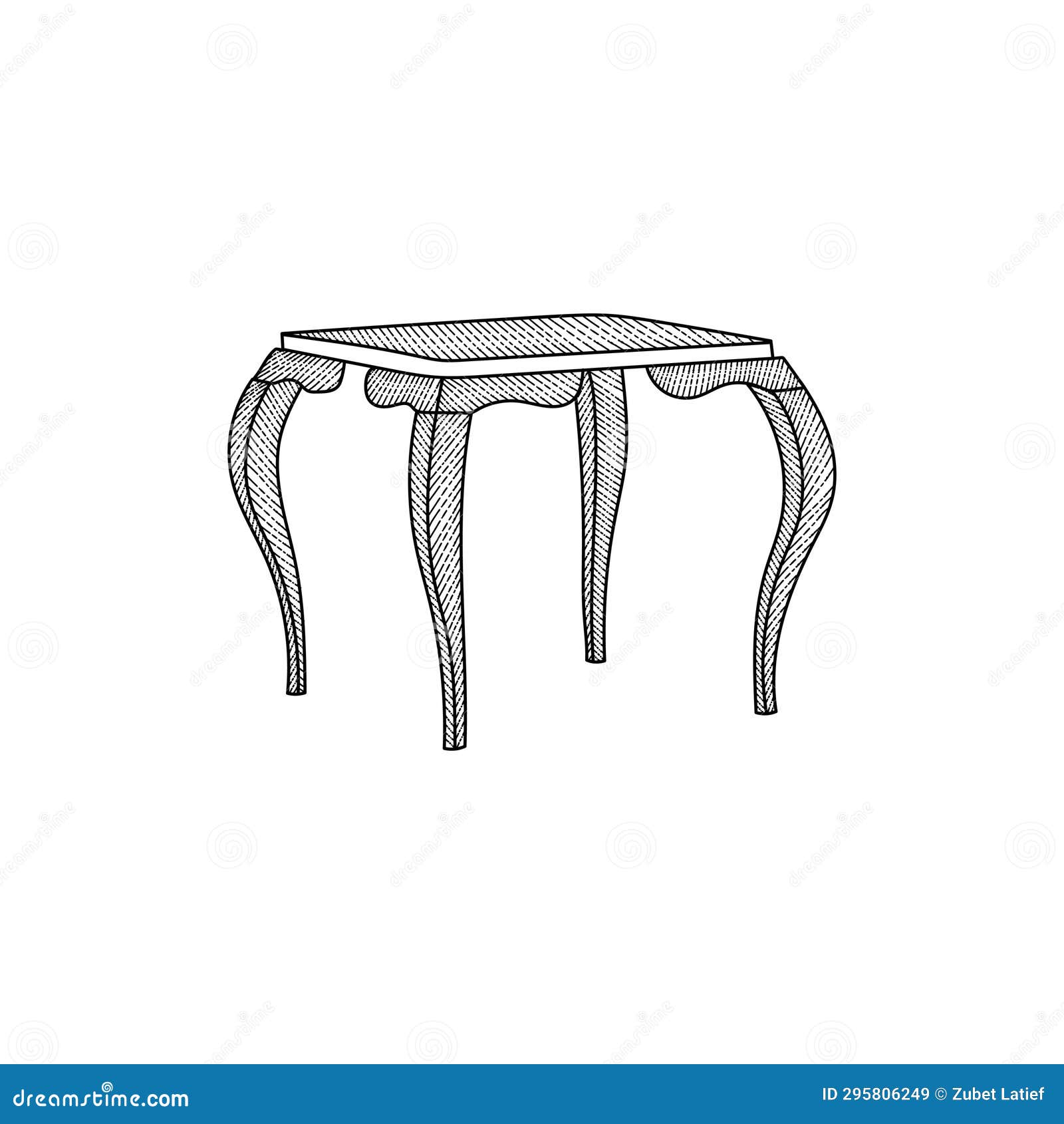 Elegant Table Furniture Line Art Creative Design Stock Vector ...