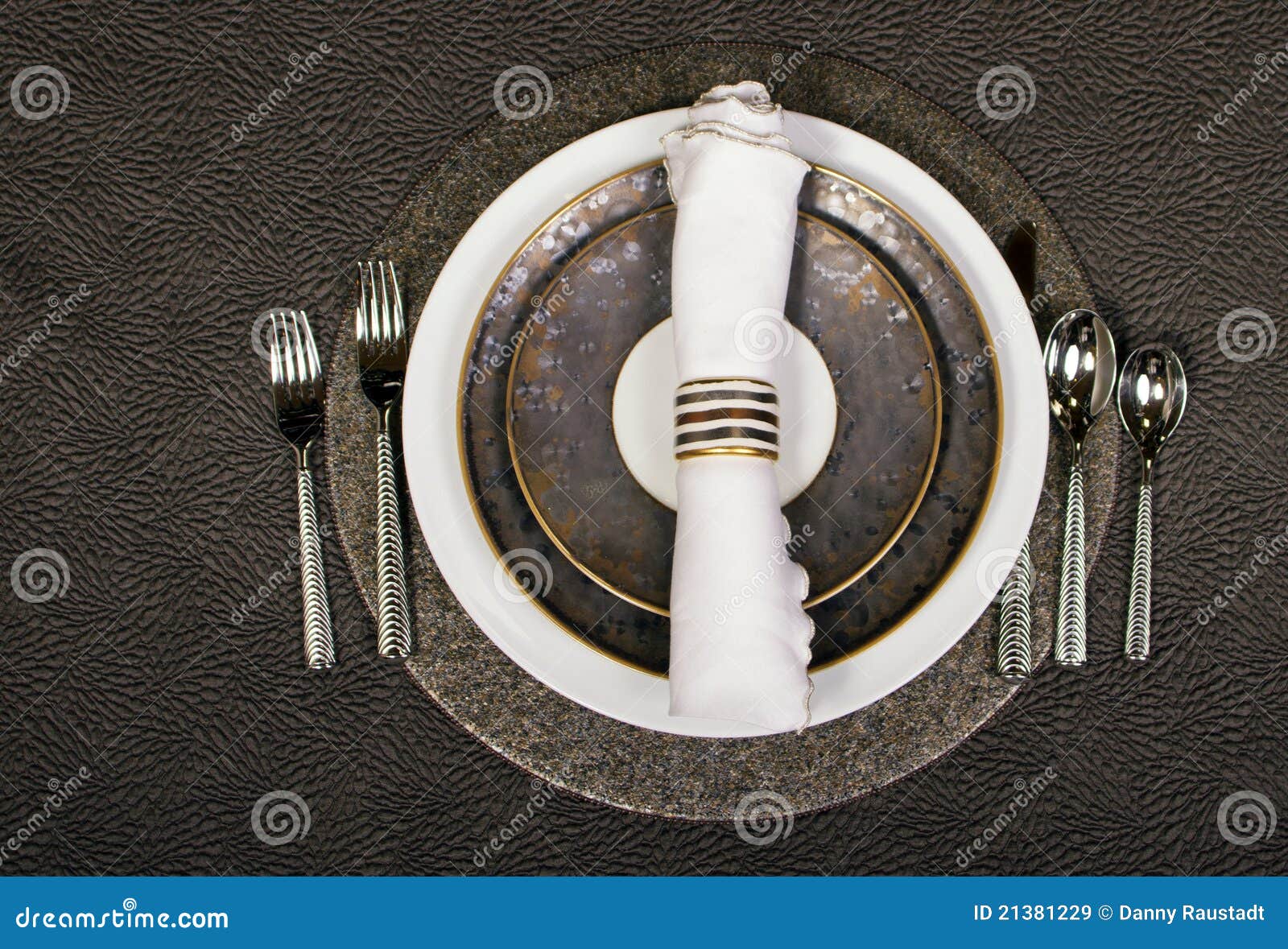 Elegant Table Place Setting Stock Image - Image of entertain, breakfast ...