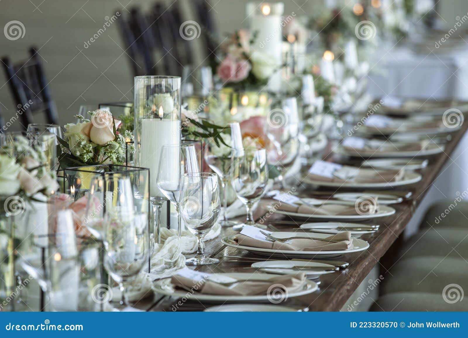 Elegant Table Set Up for Wedding Reception or Party Stock Photo - Image ...