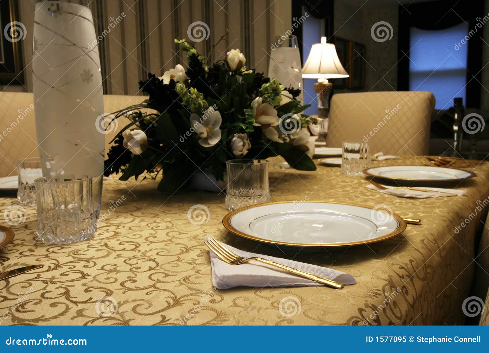 Elegant Table Setting stock image. Image of utensils, linens - 1577095