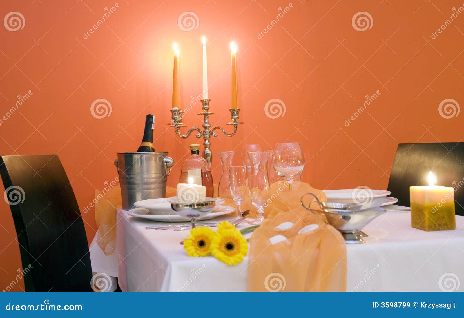 Elegant Table Setting stock image. Image of candle, candles - 3598799