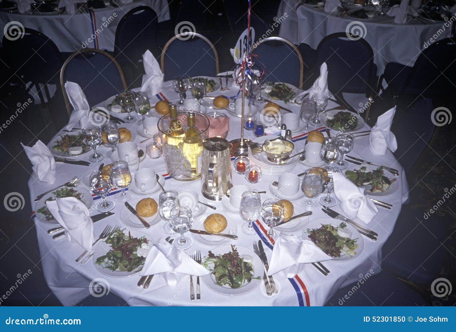 An Elegant Table Setting at a Clinton/Gore 1992 Fundraising Event ...