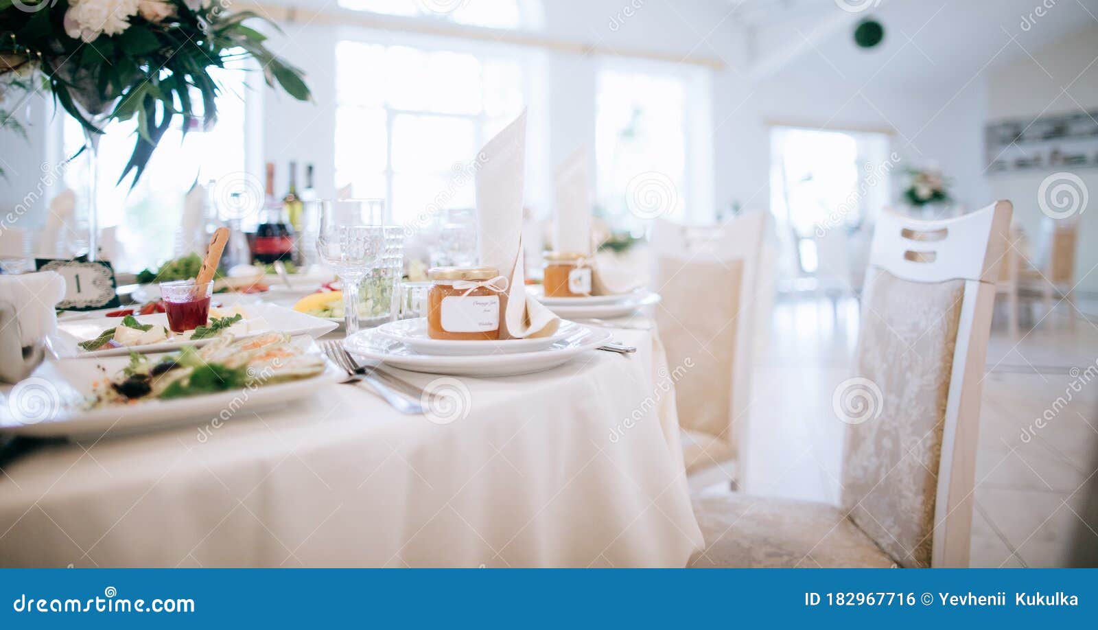 Elegant Table Setting and Gifts for Guests, Wedding Diy Stock Photo ...