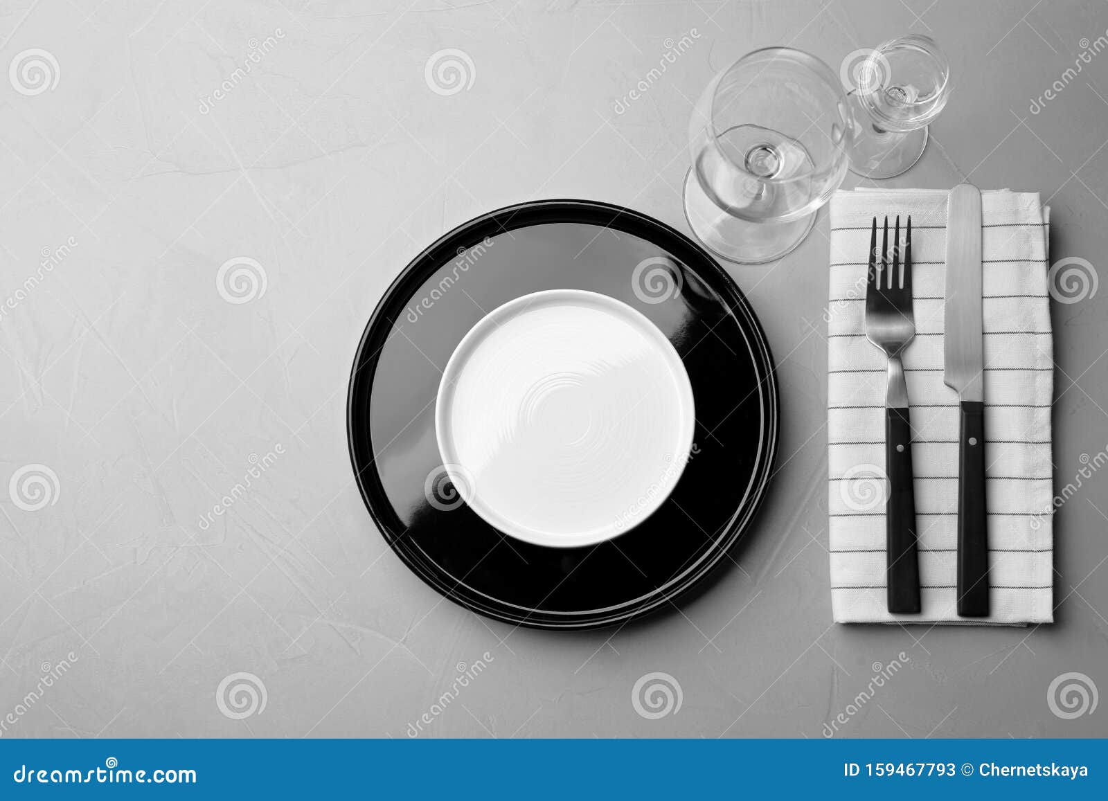 Elegant Table Setting on Grey Background Stock Image - Image of luxury ...