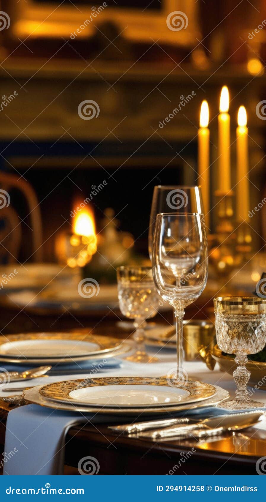 Elegant Table Setting in the Interior of a Luxury Restaurant . Stock ...