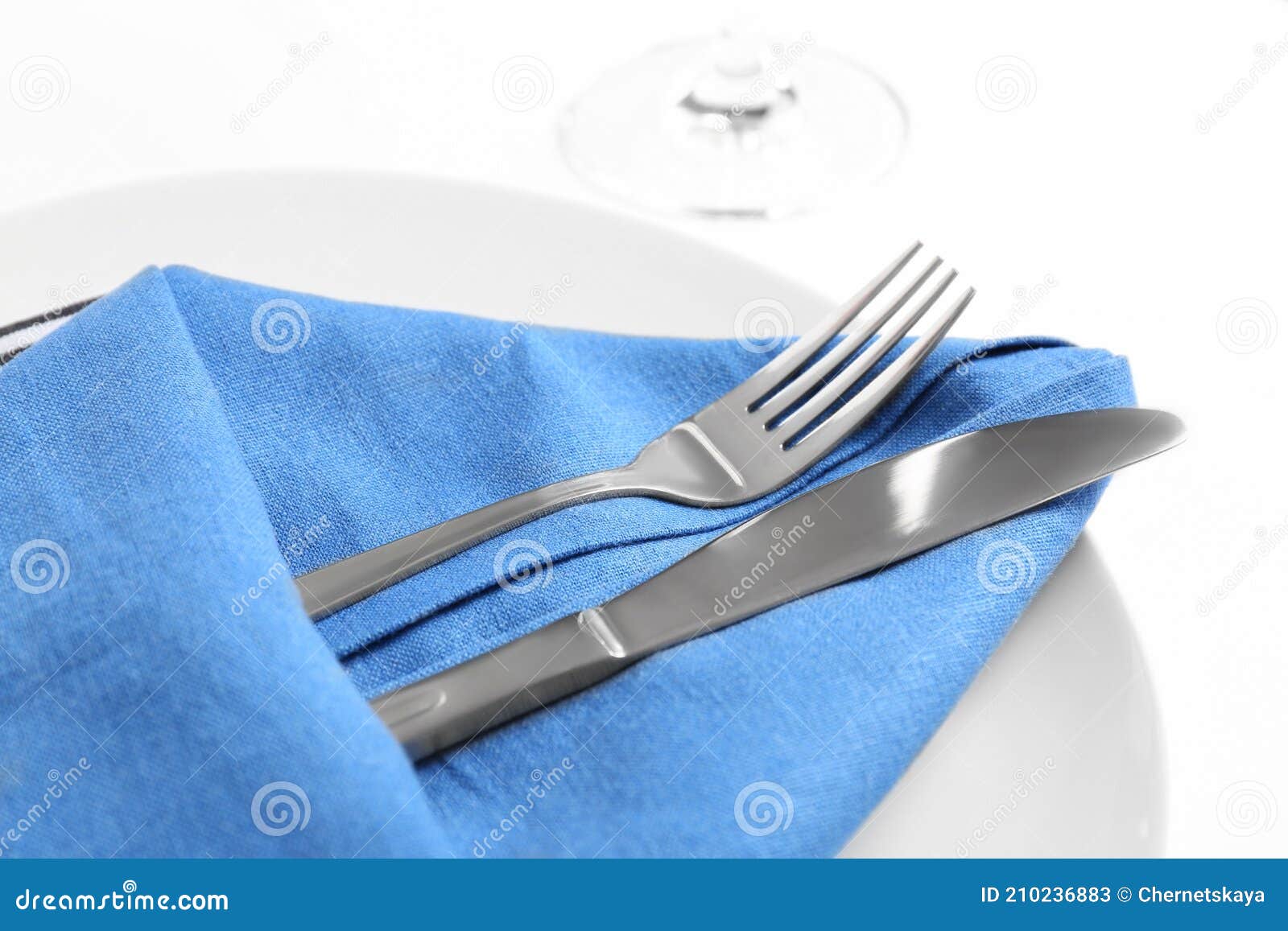 Elegant Table Setting on White Background, Closeup Stock Image - Image ...