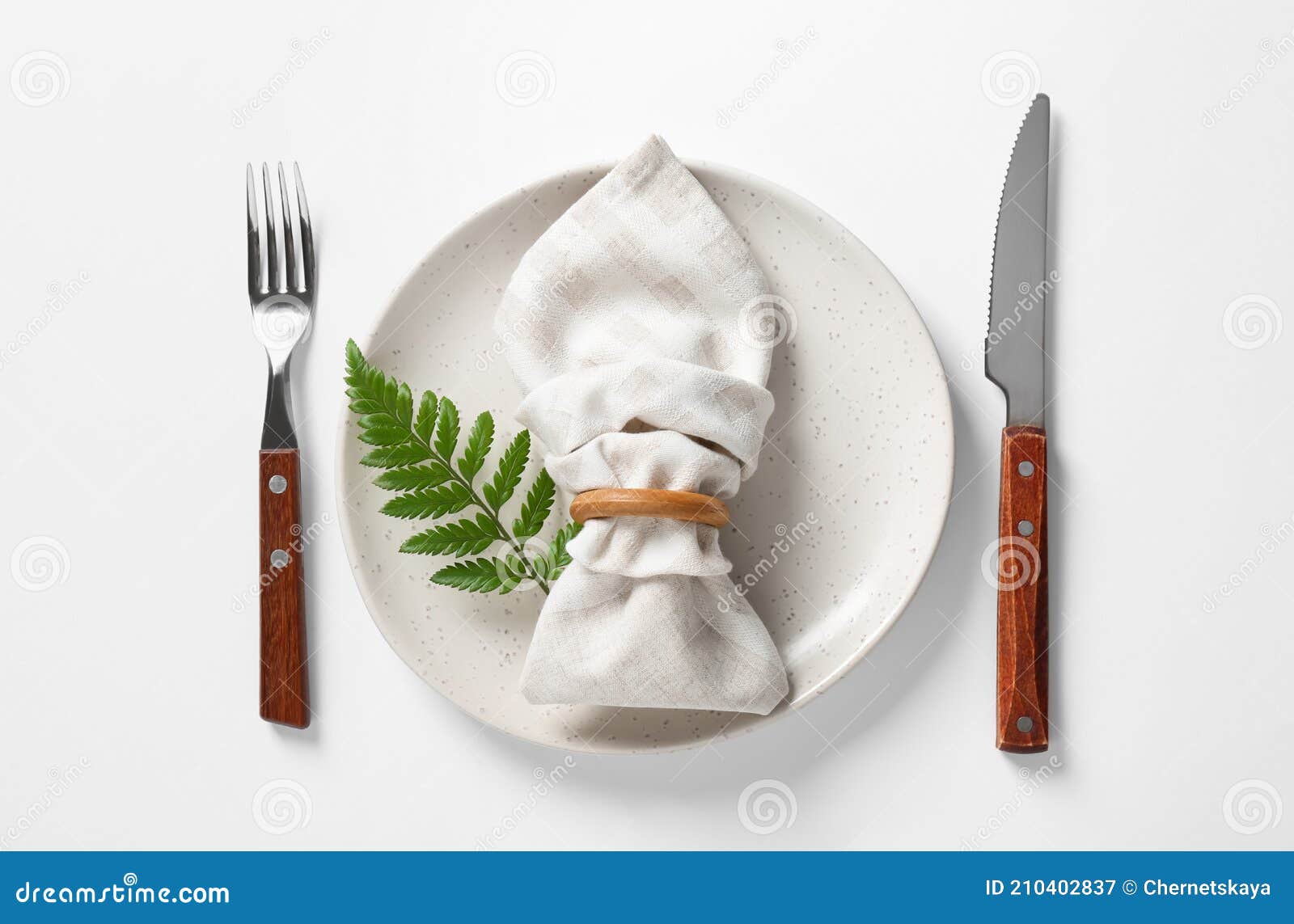 Elegant Table Setting on White Background, Top View Stock Image - Image ...