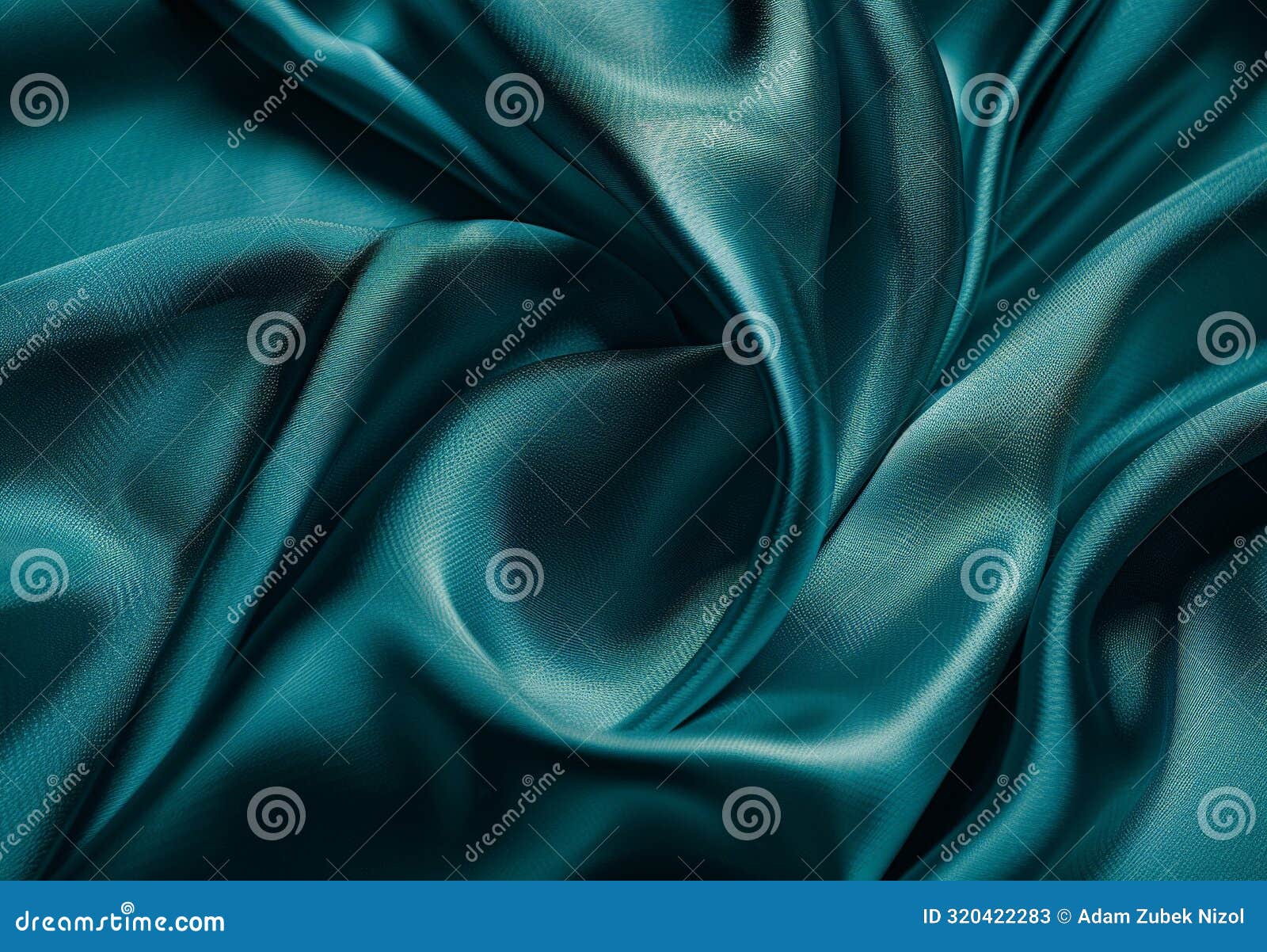 Elegant Teal Fabric Texture with Flowing Folds Stock Illustration ...