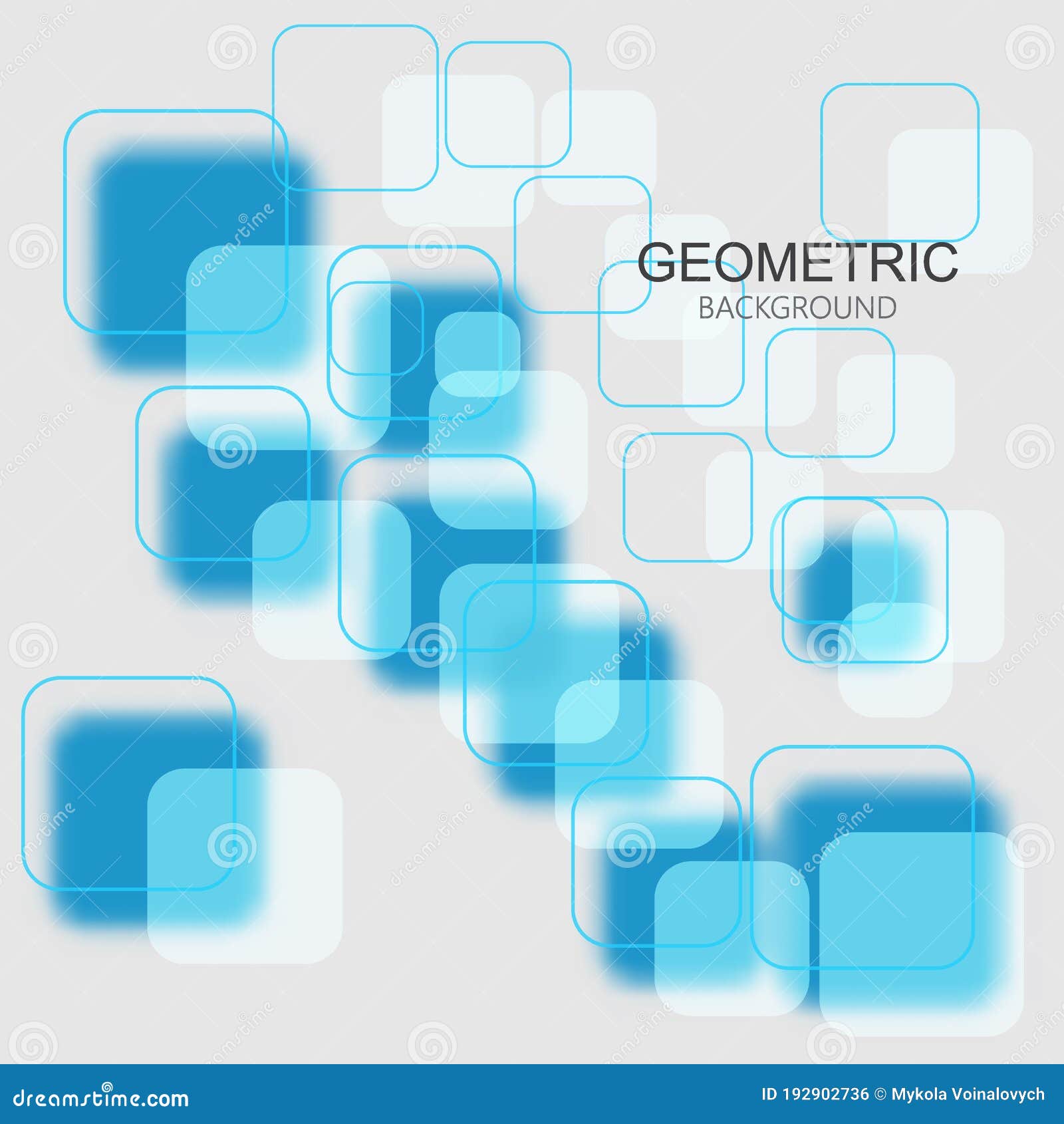 Elegant Technical Abstract Background. Blue Transparent Square. Vector ...