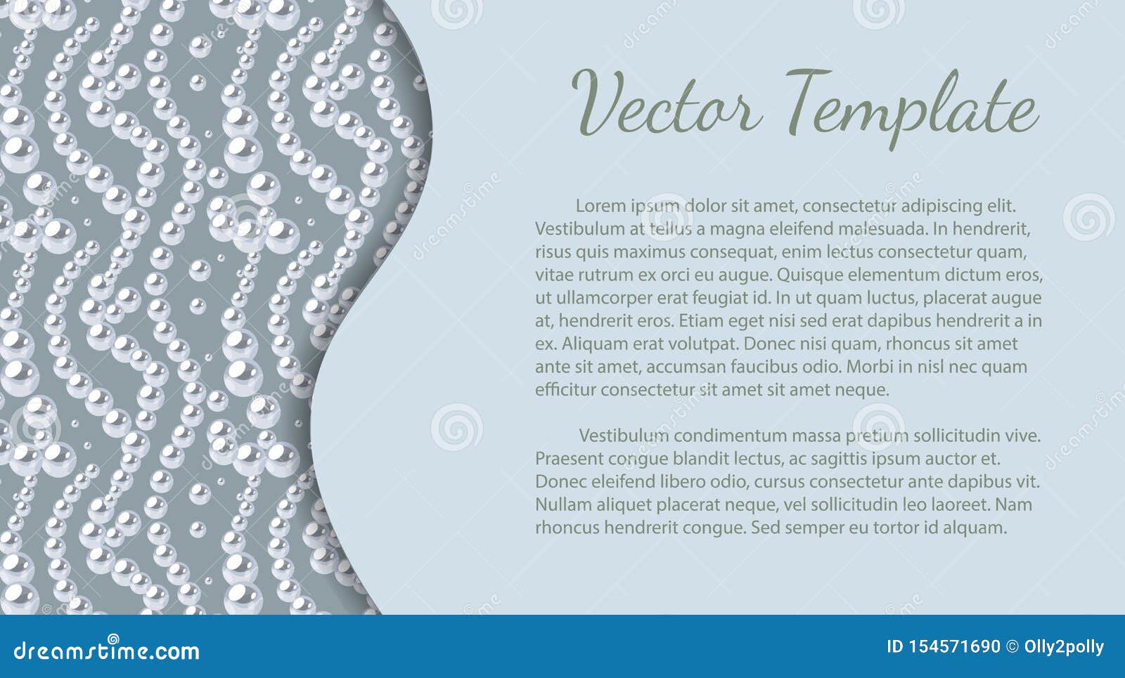 Elegant Template with Pearl Pattern. Vector Design for Banners, Cards ...
