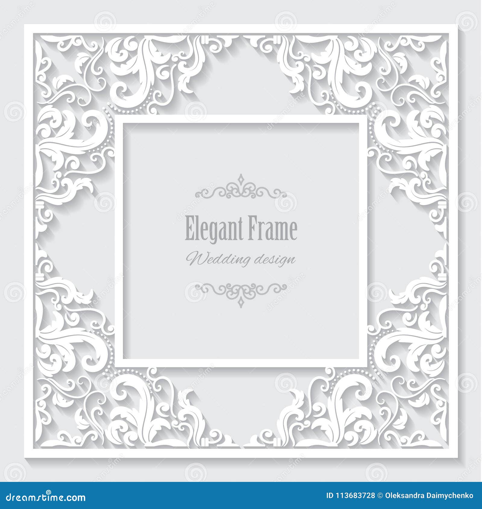 Decorative Square Frame with Long Shadows. Stock Vector - Illustration ...