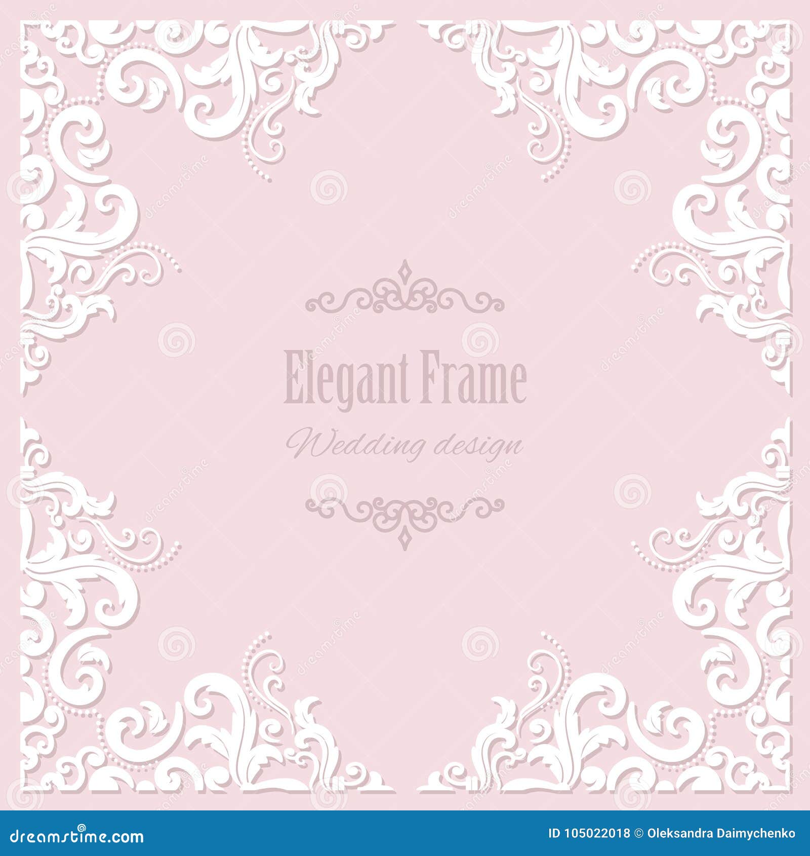Decorative Square Frame on Pastel Pink. Stock Illustration ...