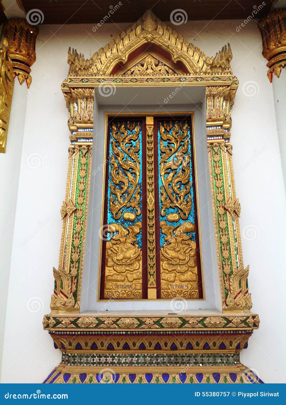 Elegant Temple Windows stock image. Image of thailand - 55380757