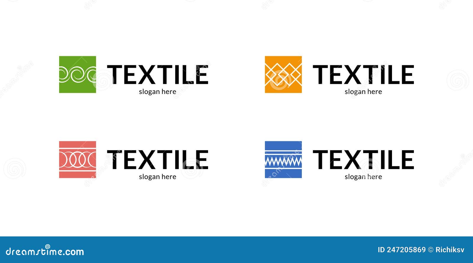 Elegant textile logo set stock illustration. Illustration of decoration ...