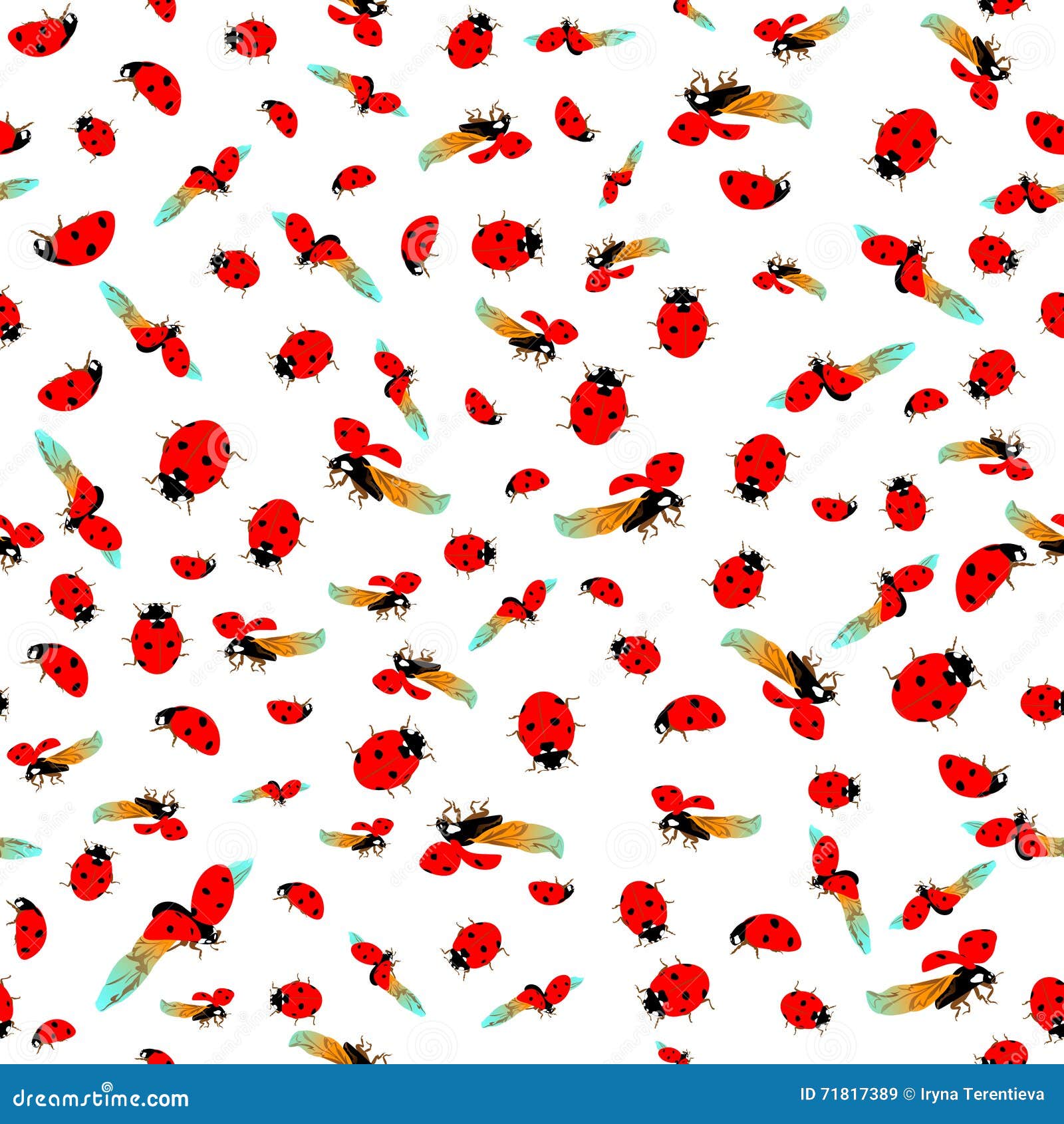 Elegant Texture Vector Ladybird Seamless Pattern Stock Vector ...