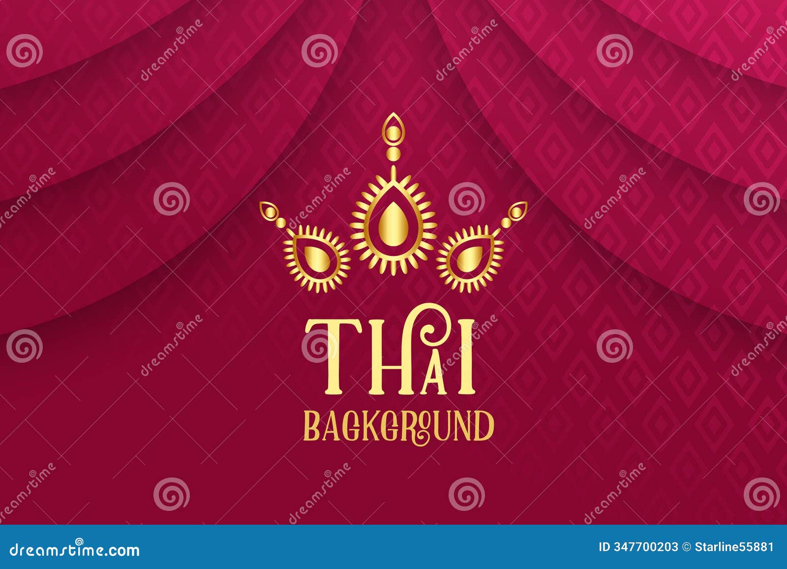 Elegant Thai Background with Curtain Fabric Texture Stock Illustration ...