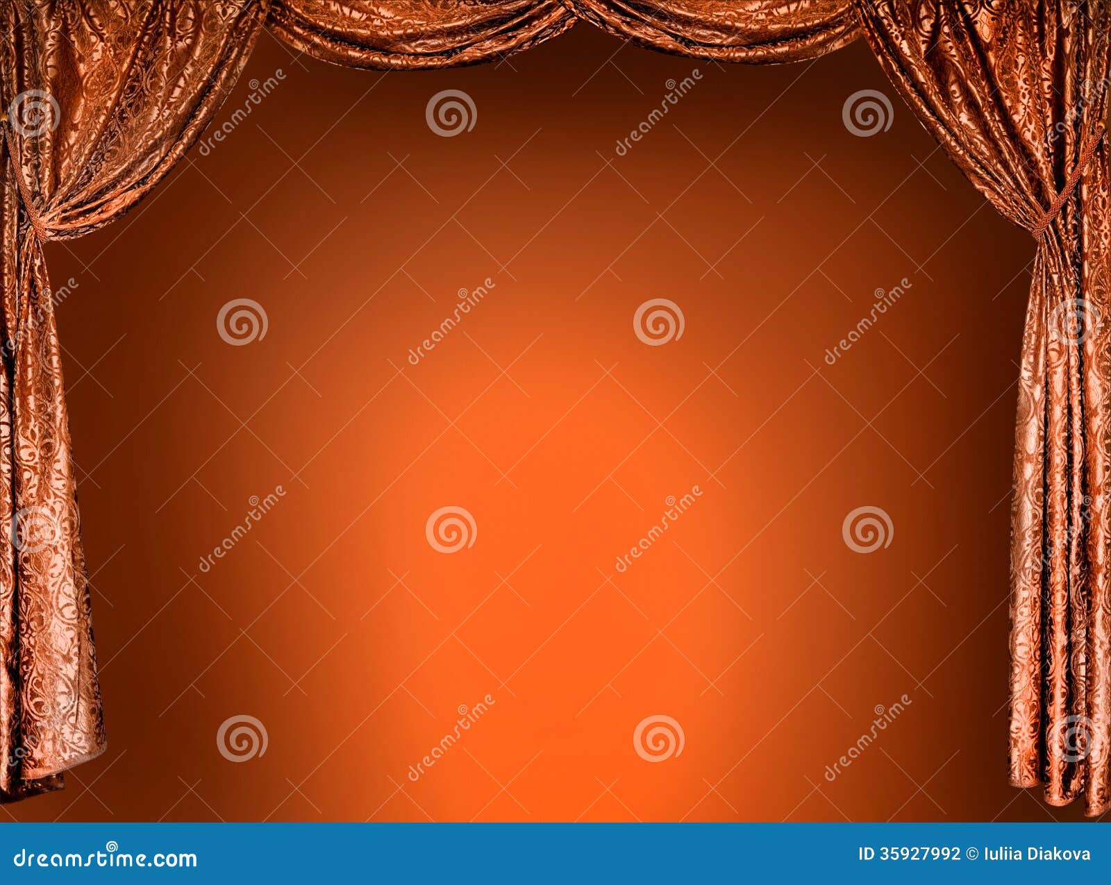 Elegant Theater Gold Curtains Stock Photo - Image of design, interior ...