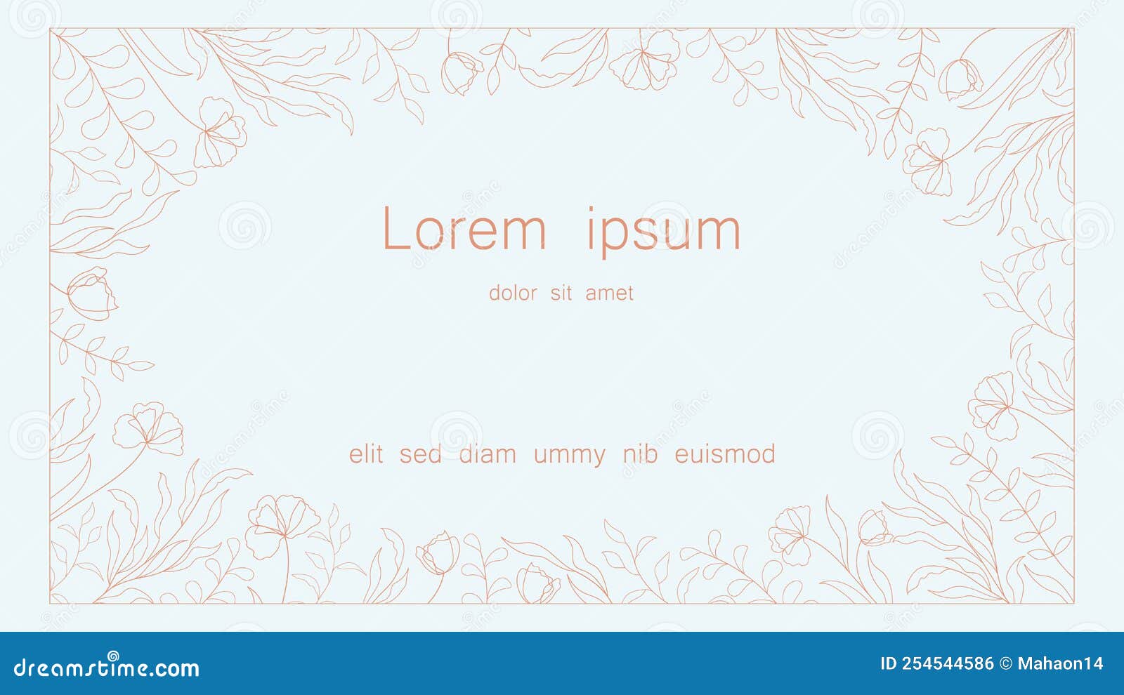 Elegant Floral Template Frame with Copy Space Stock Vector ...