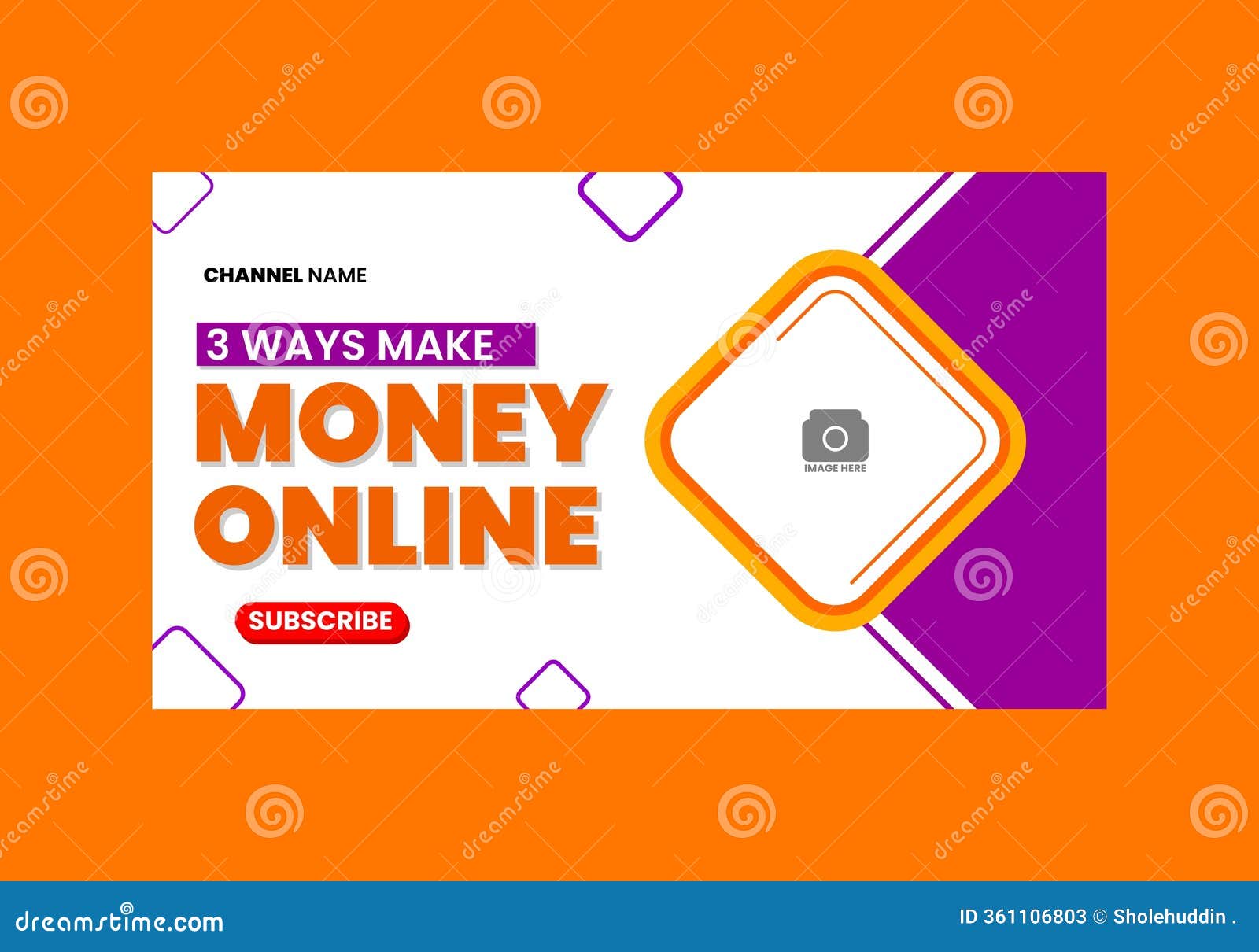 Elegant Thumbnail Youtube Template Stock Illustration - Illustration of ...