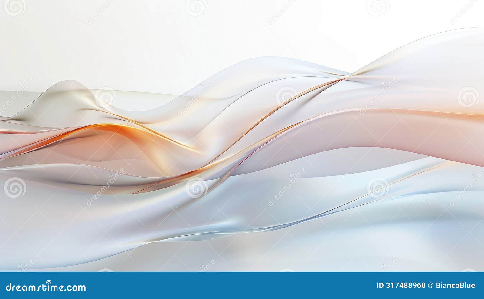 Elegant Translucent Light Pink and Orange Waves on a White Background ...