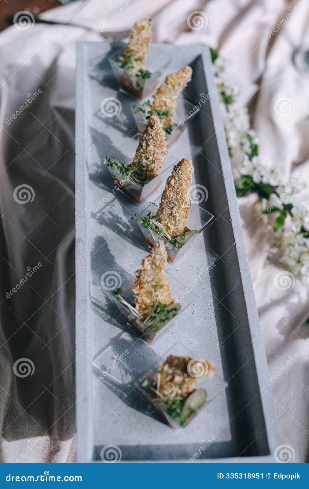 Elegant Triangular Gourmet Dishes on Plate Stock Image - Image of ...