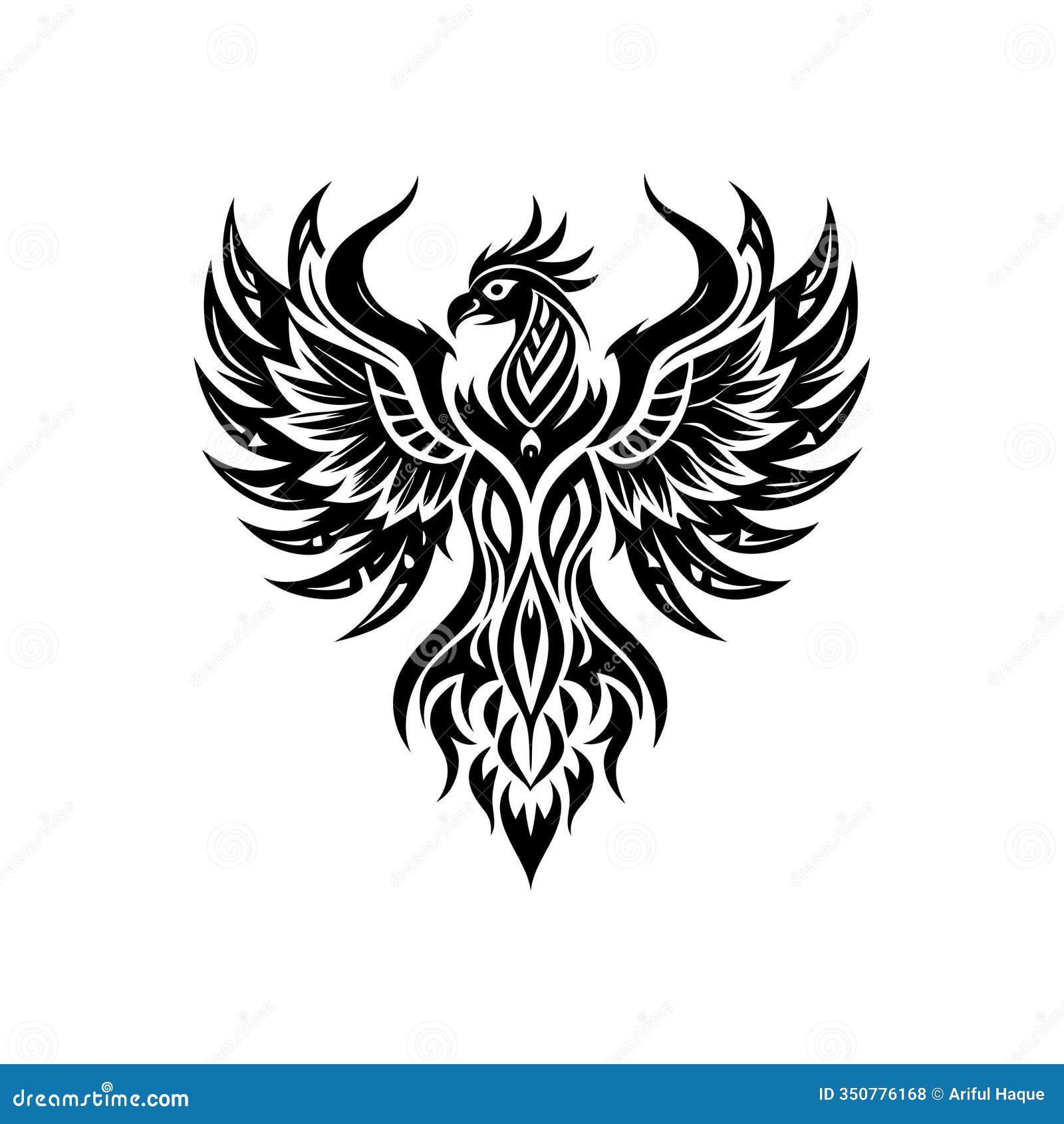 Elegant Tribal Phoenix Design. Stock Illustration - Illustration of ...