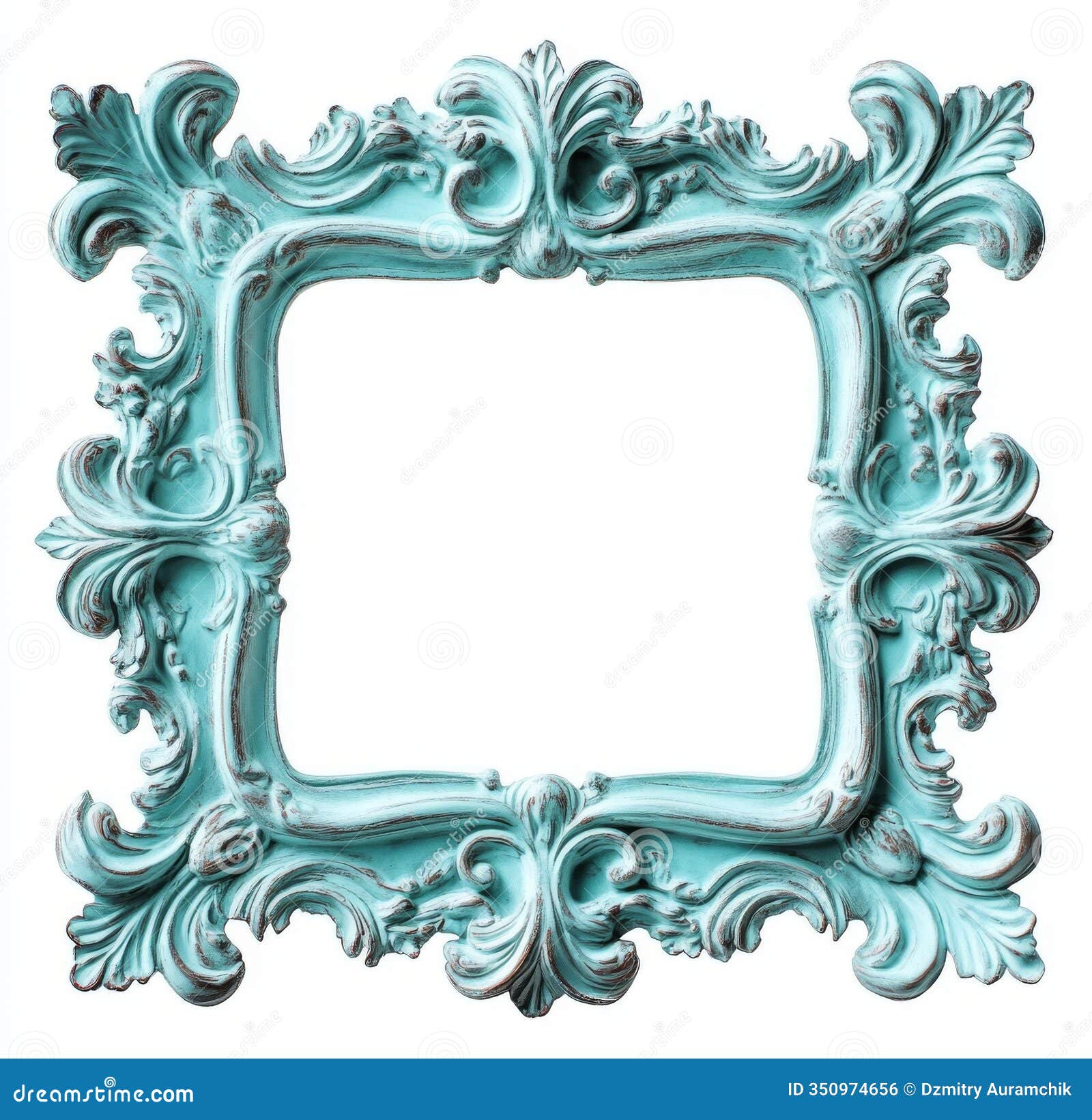 An Elegant Turquoise Frame on a White Background, Highlighting ...