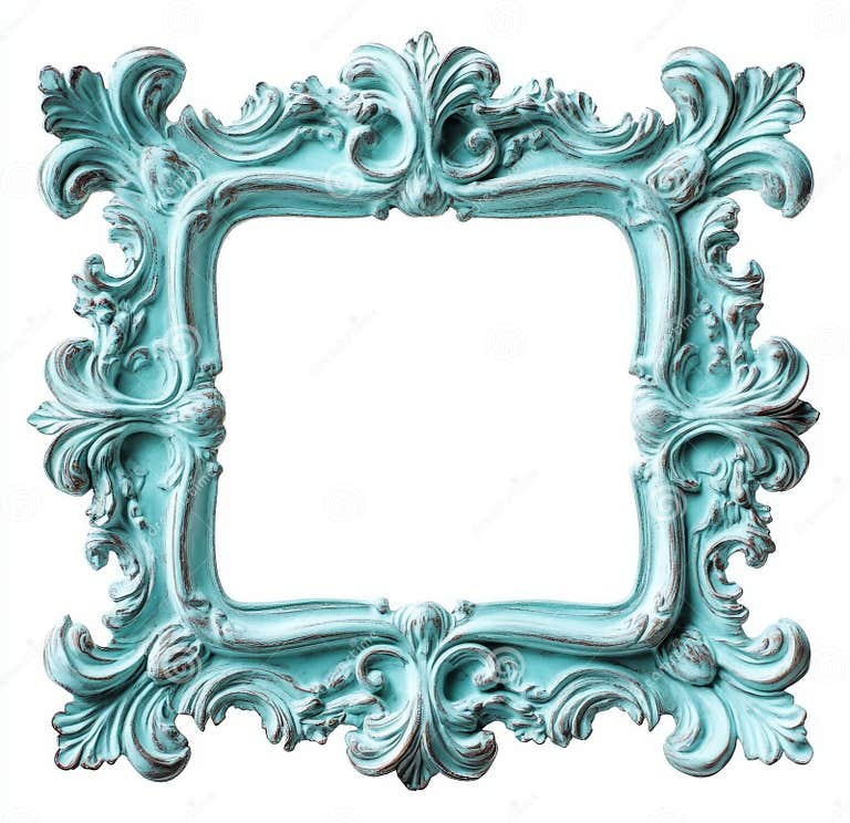 An Elegant Turquoise Frame on a White Background, Highlighting ...