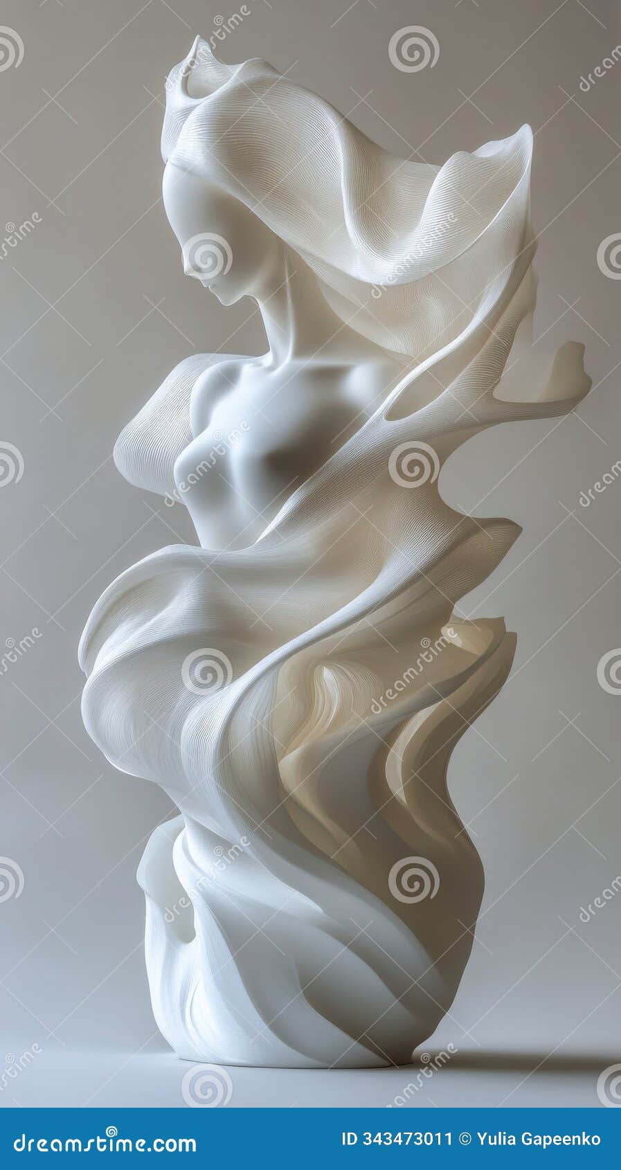 Elegant Twisting Sculpture in White Showcasing Artistic Design and ...