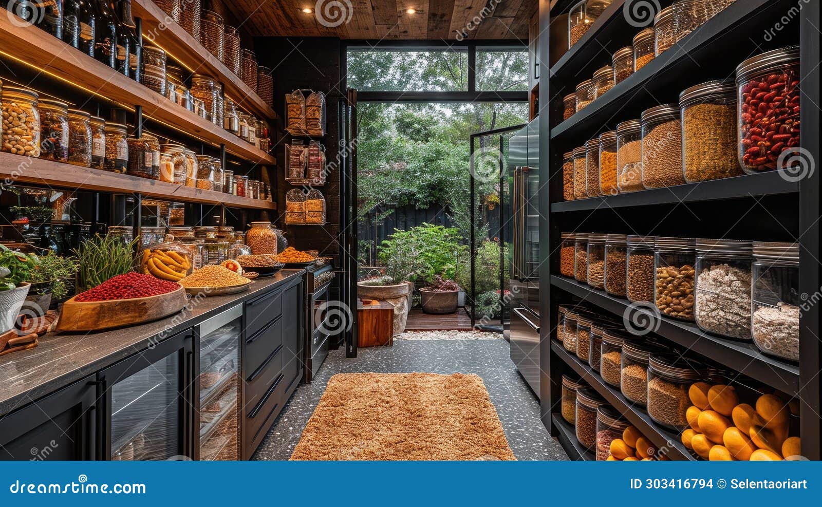 Elegant Utility Pantry Design Stock Illustration - Illustration of ...