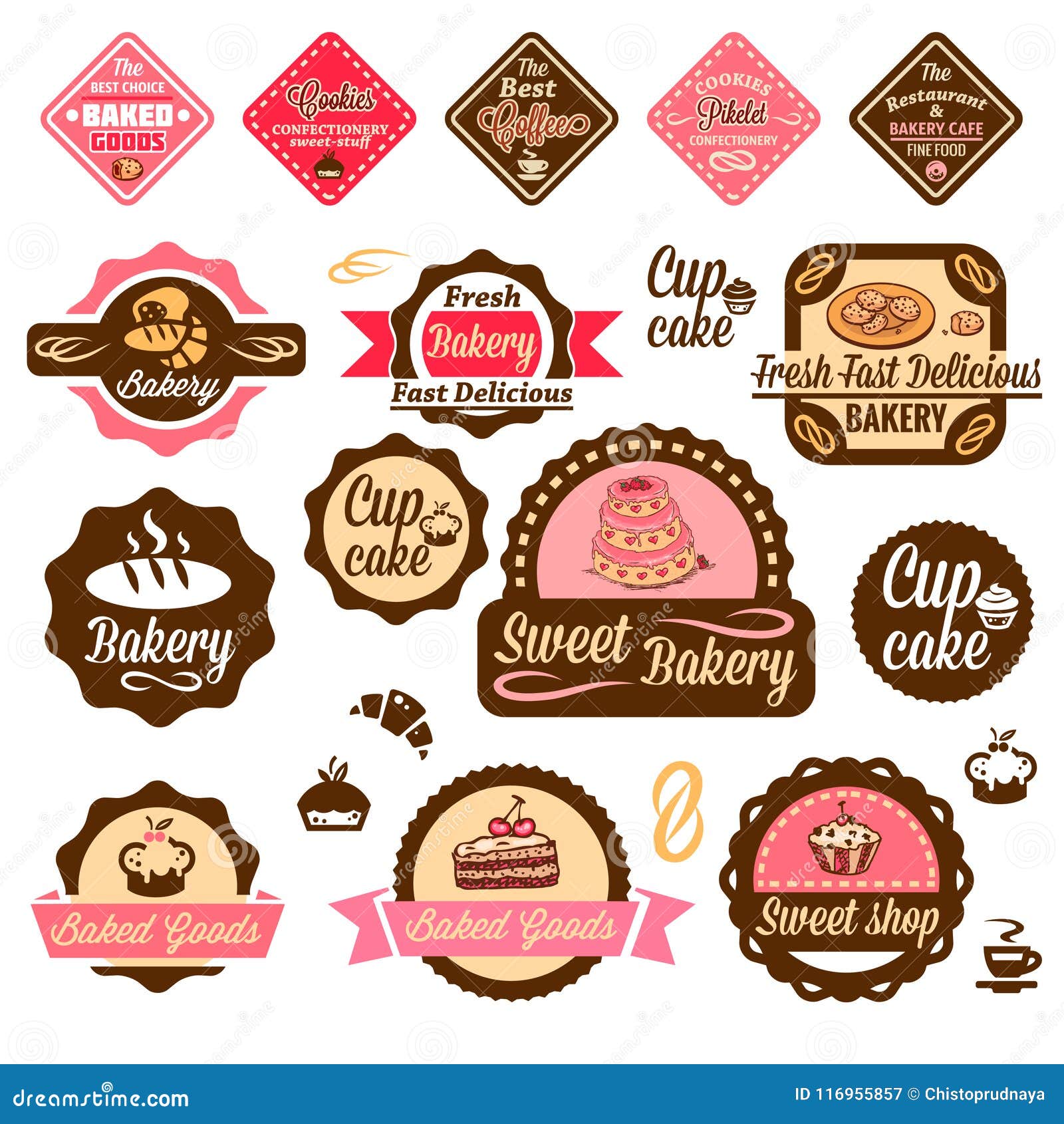 Baked Goods Design Elements 1 Stock Vector - Illustration of emblem ...