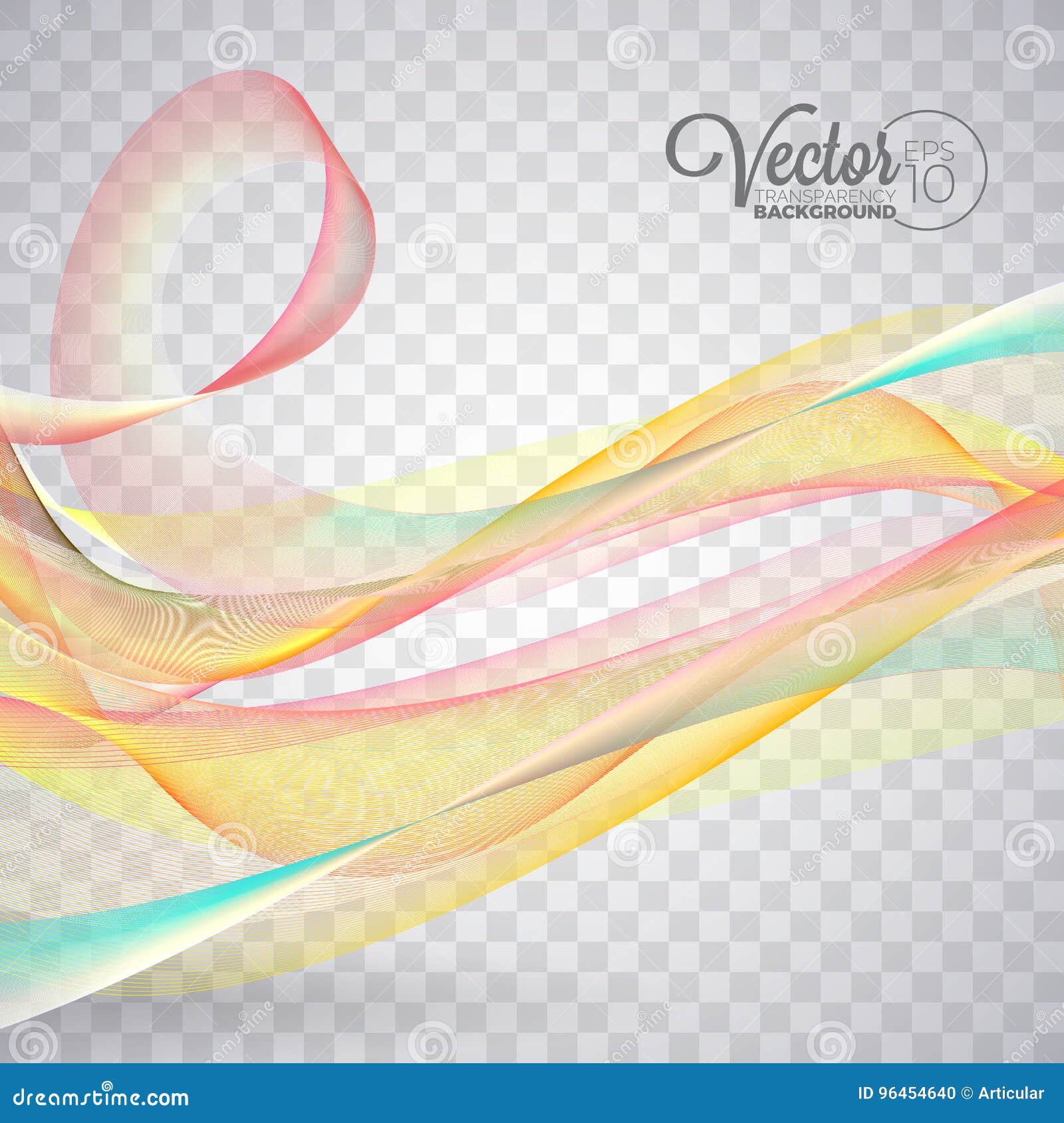 Elegant Vector Flowing Color Wave Design on Transparent Background ...