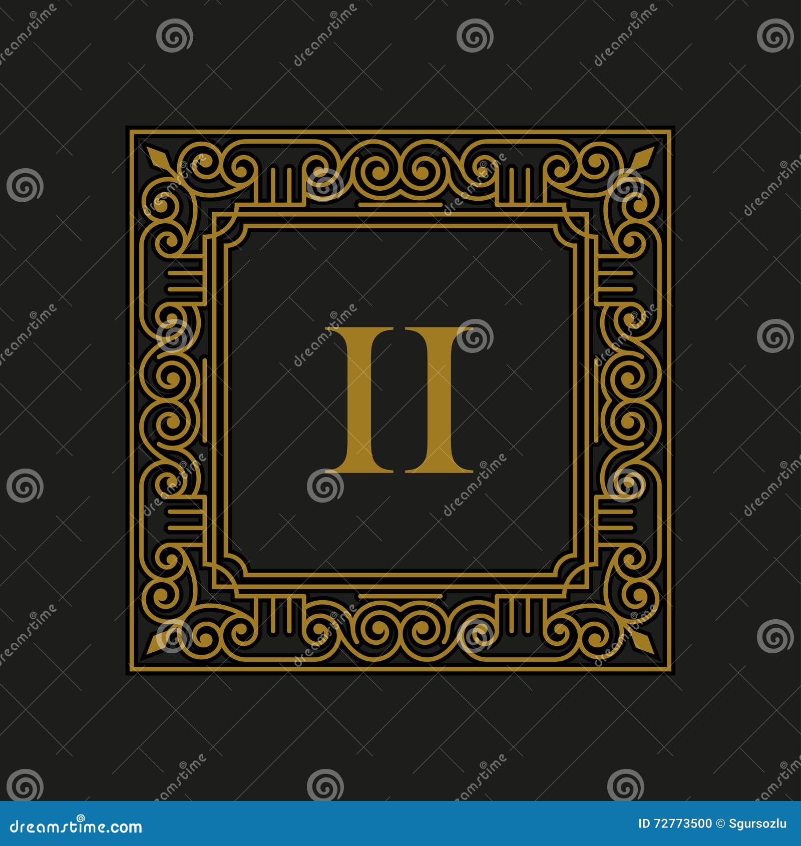 Elegant Vector Mediterranean Style Frame Design Stock Vector ...