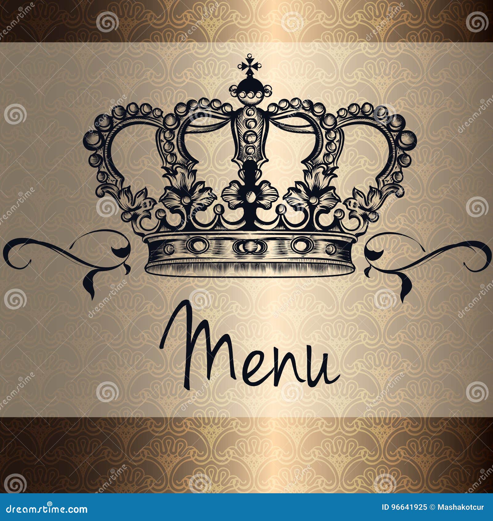 Elegant Vector Menu Design or Card with King Crown Stock Vector ...