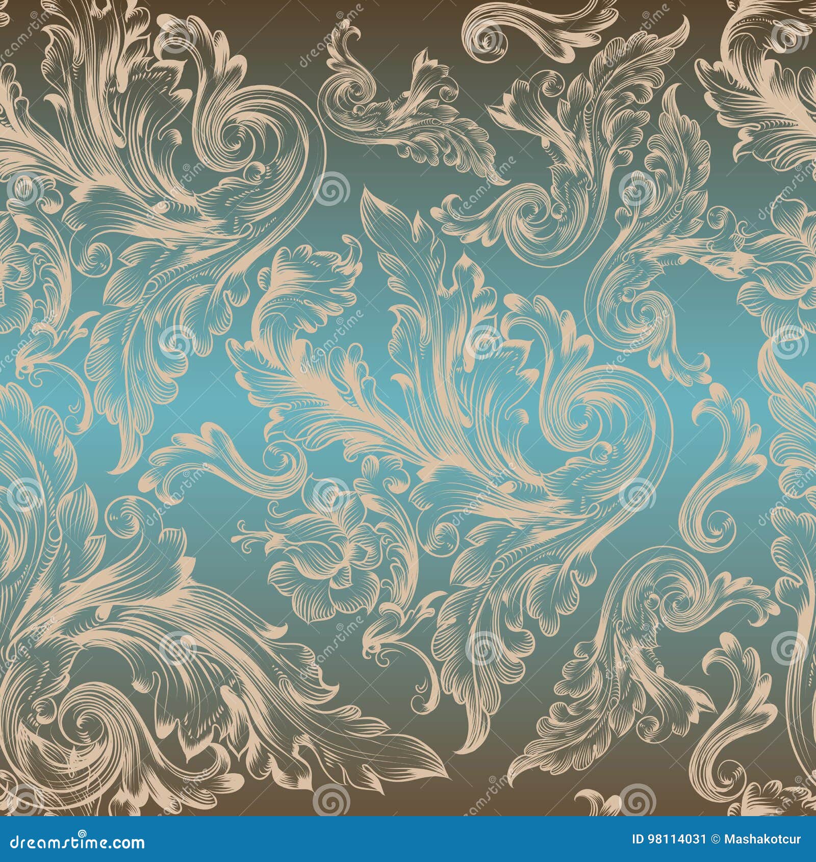 Elegant Vector Pattern with Swirls in Luxury Style Stock Vector ...