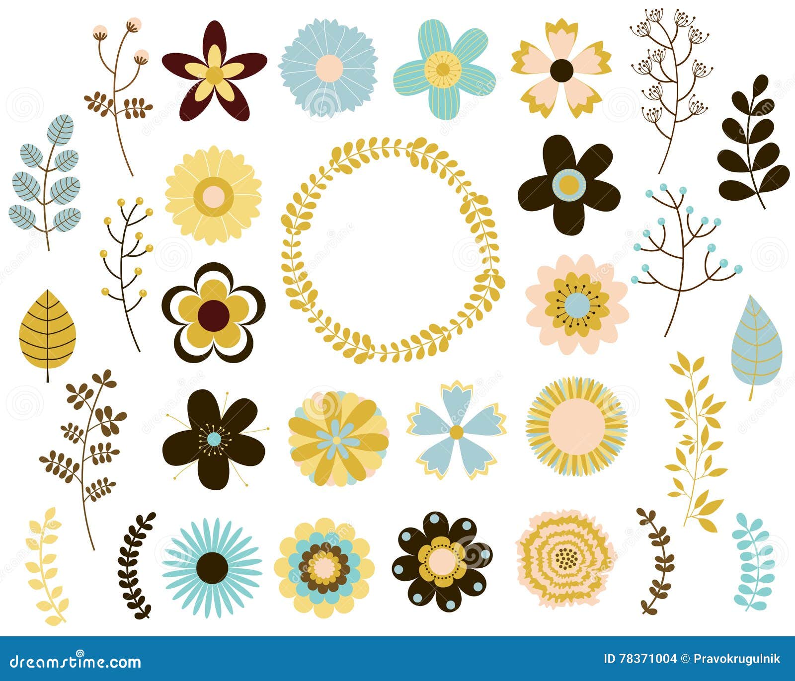 Elegant Vector Single Flowers Stock Vector - Illustration of bunch ...
