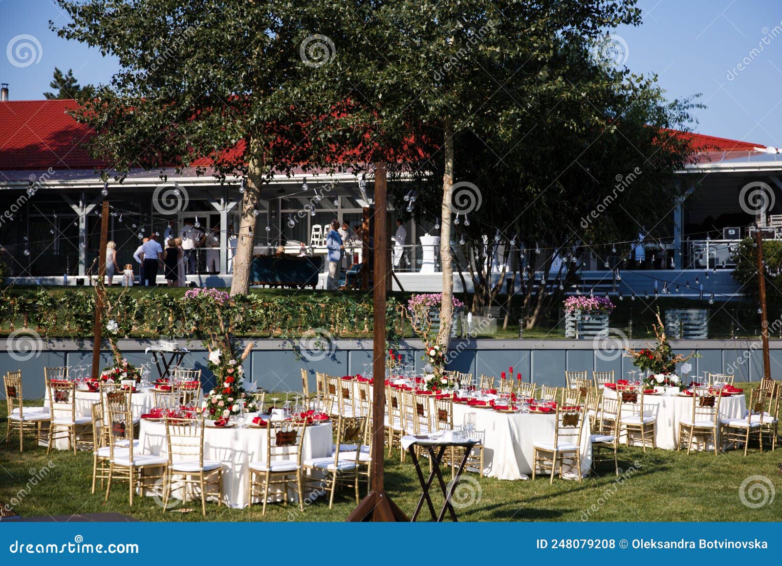 An Elegant Venue for an Open Air Wedding Party Stock Photo - Image of ...