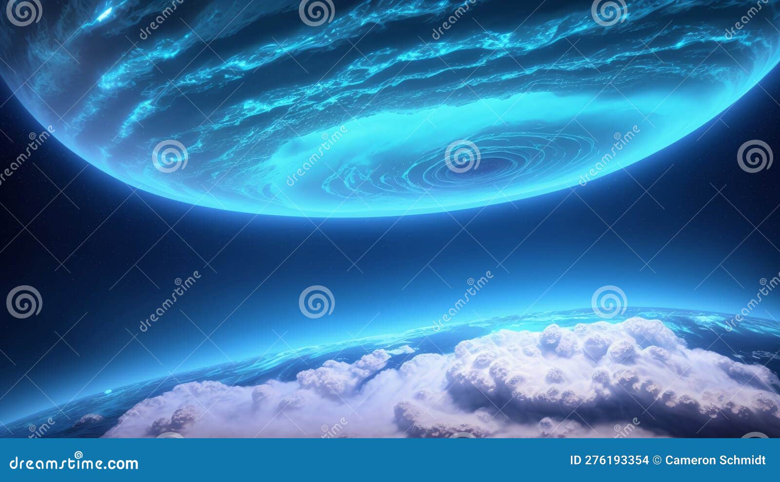 An Elegant View of a Planet with a Spiral in the Sky AI Generative ...