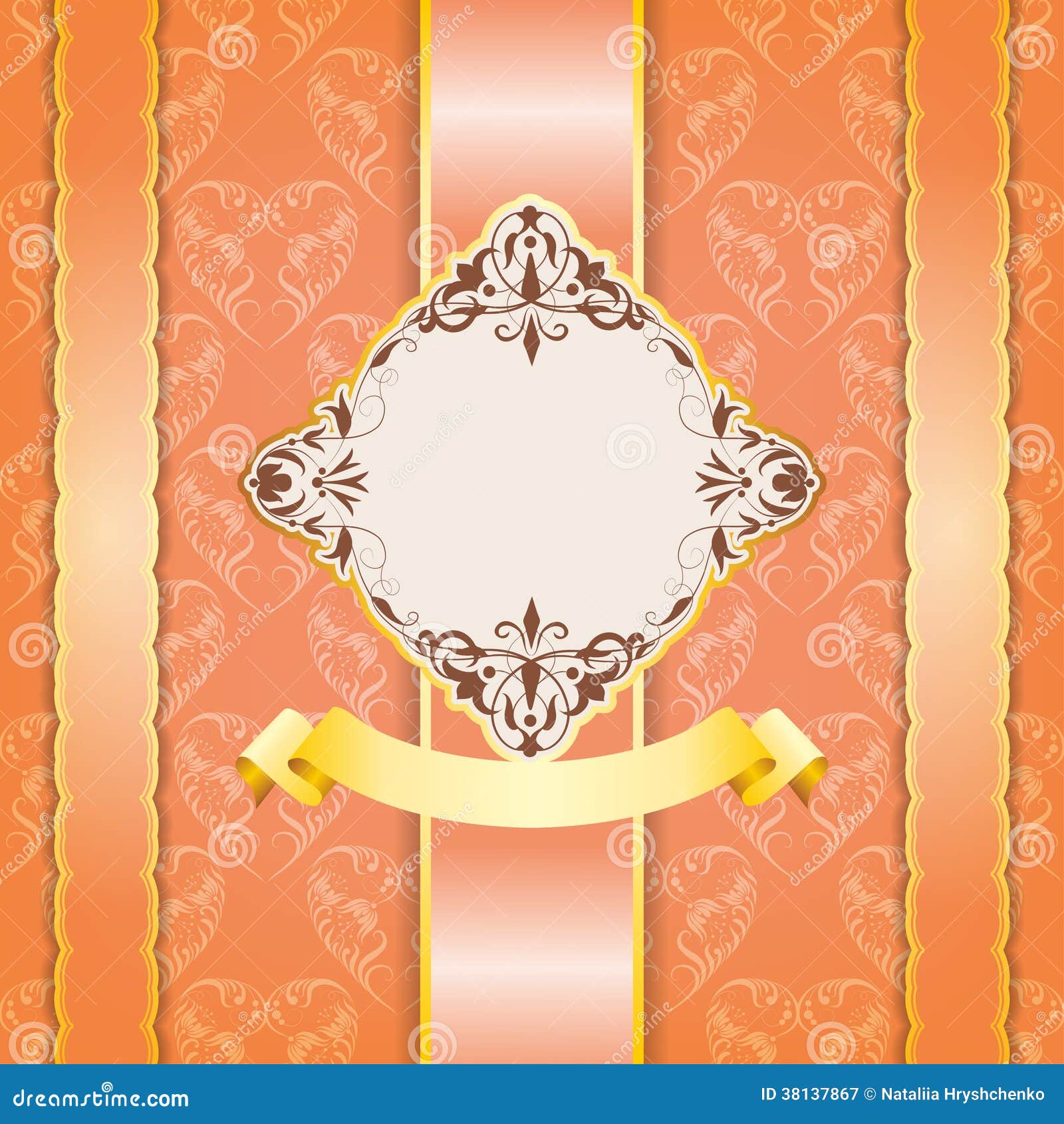 Elegant Vintage Frame Design for Greeting Card Stock Illustration ...