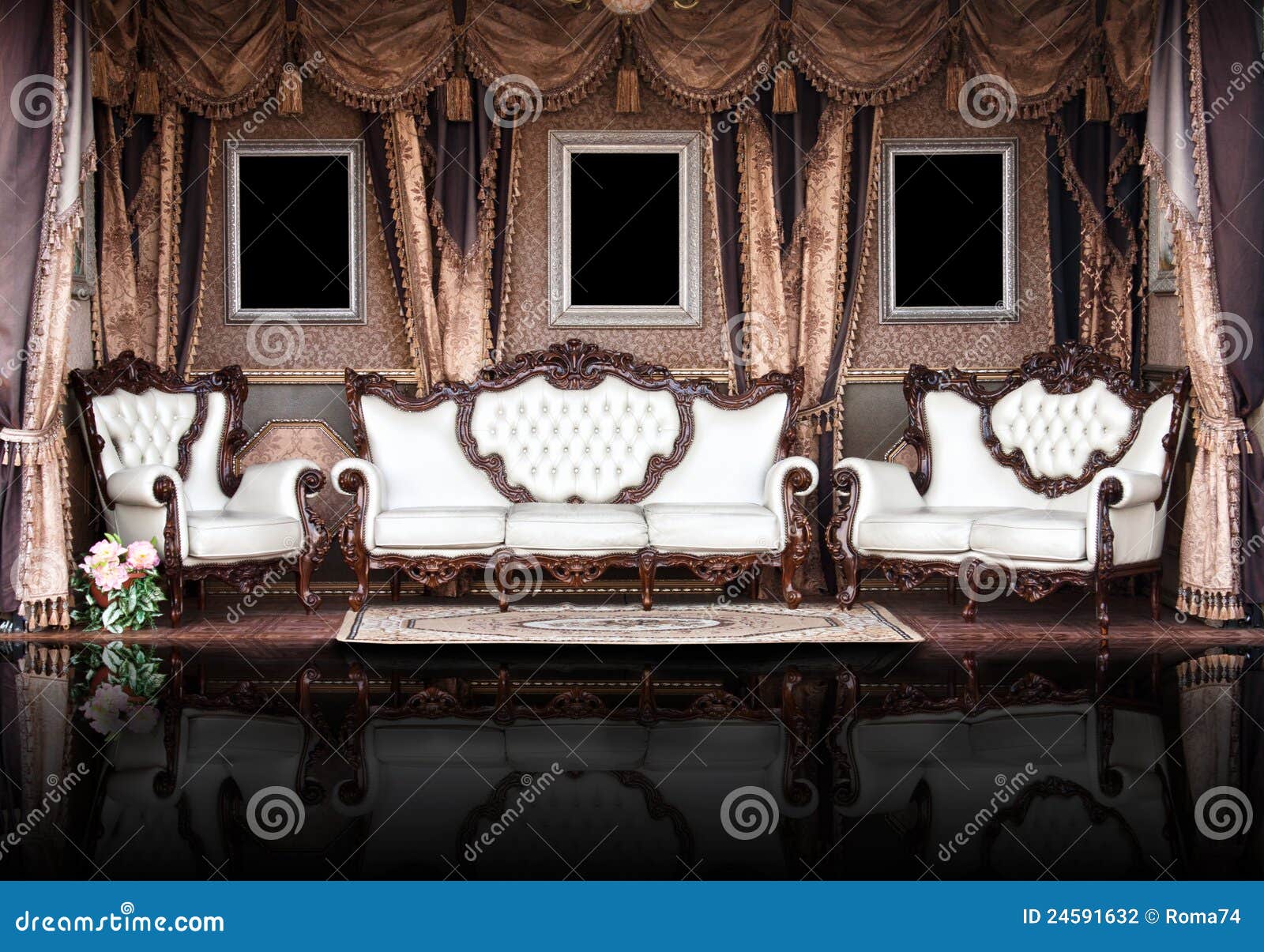 Elegant Vintage Room. Palace. Stock Photo - Image of brown, pathetic ...