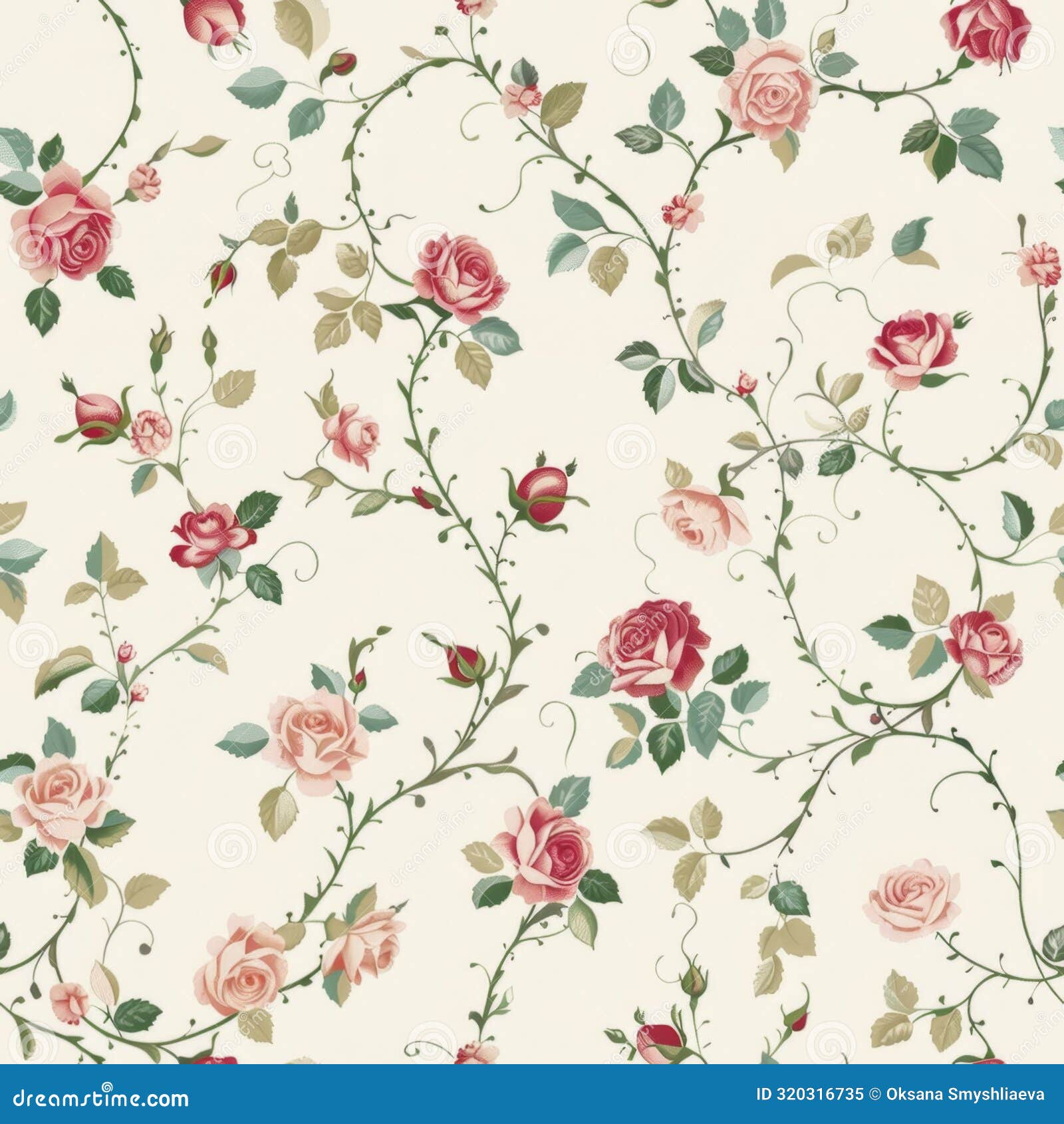 Elegant Vintage Rose Pattern Wallpaper Design Stock Image - Image of ...