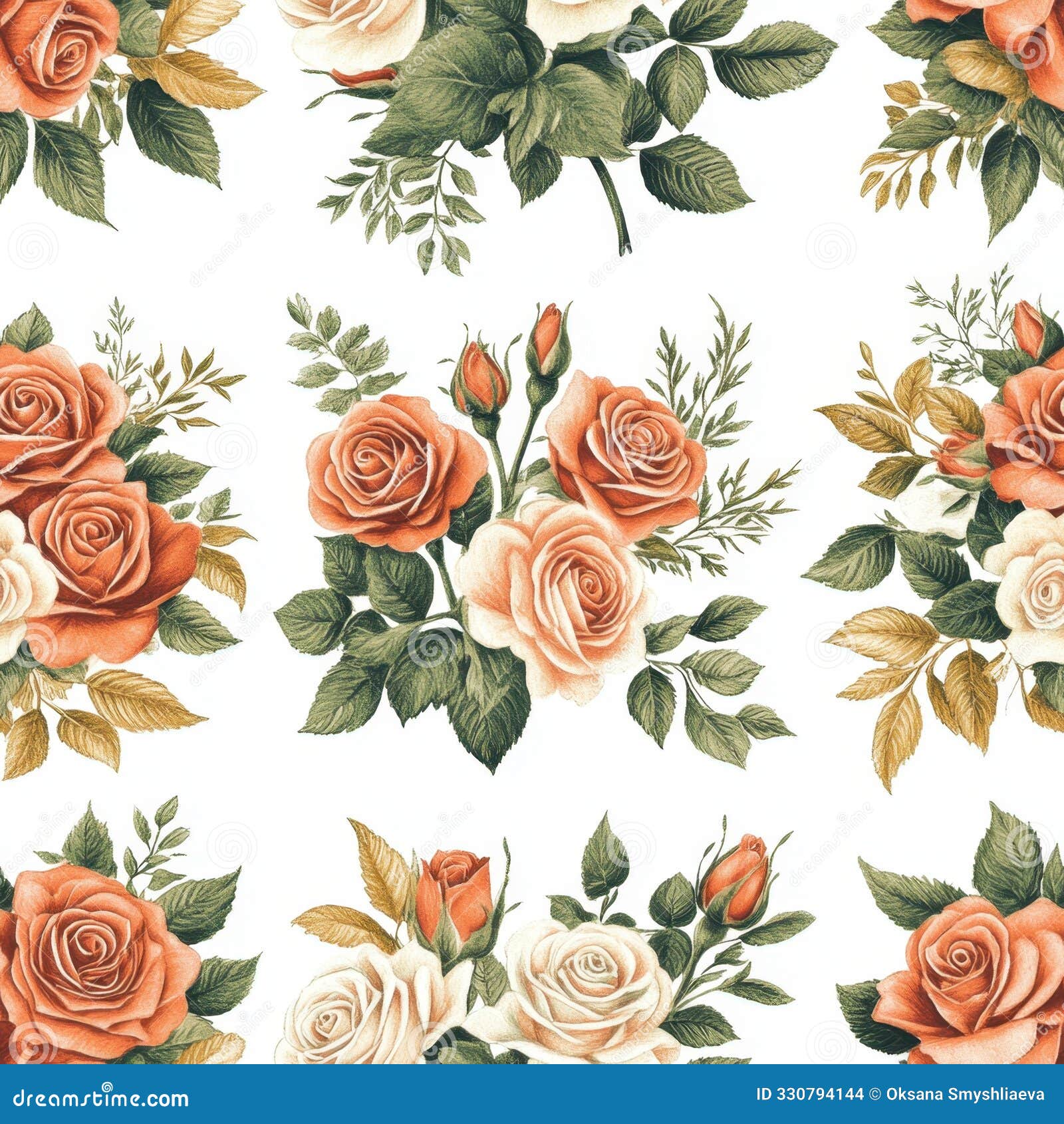 Elegant Vintage Rose Pattern Wallpaper Design Stock Photo - Image of ...